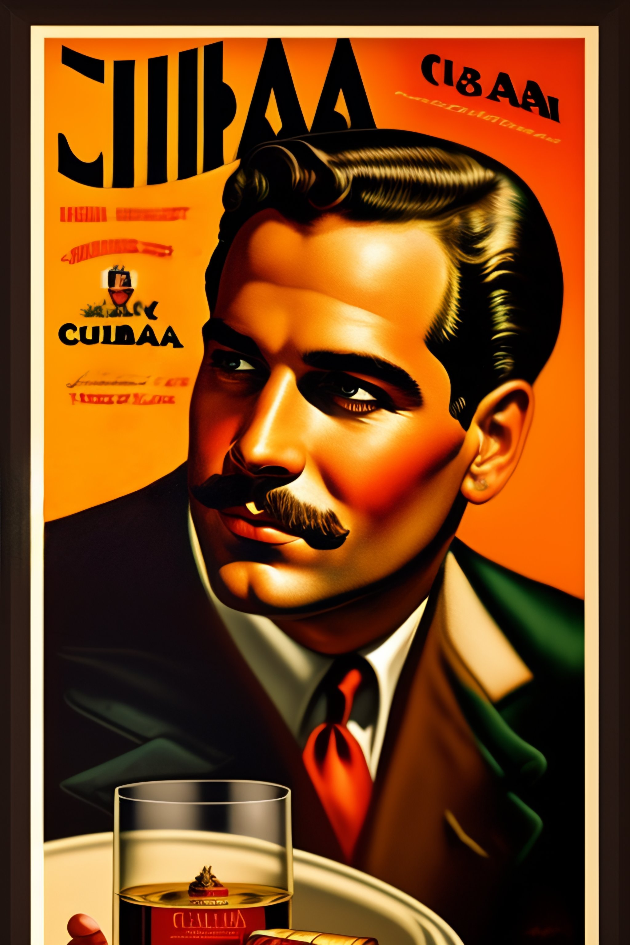 Lexica - Cuban Cigar and Rum on 1940s advertising poster
