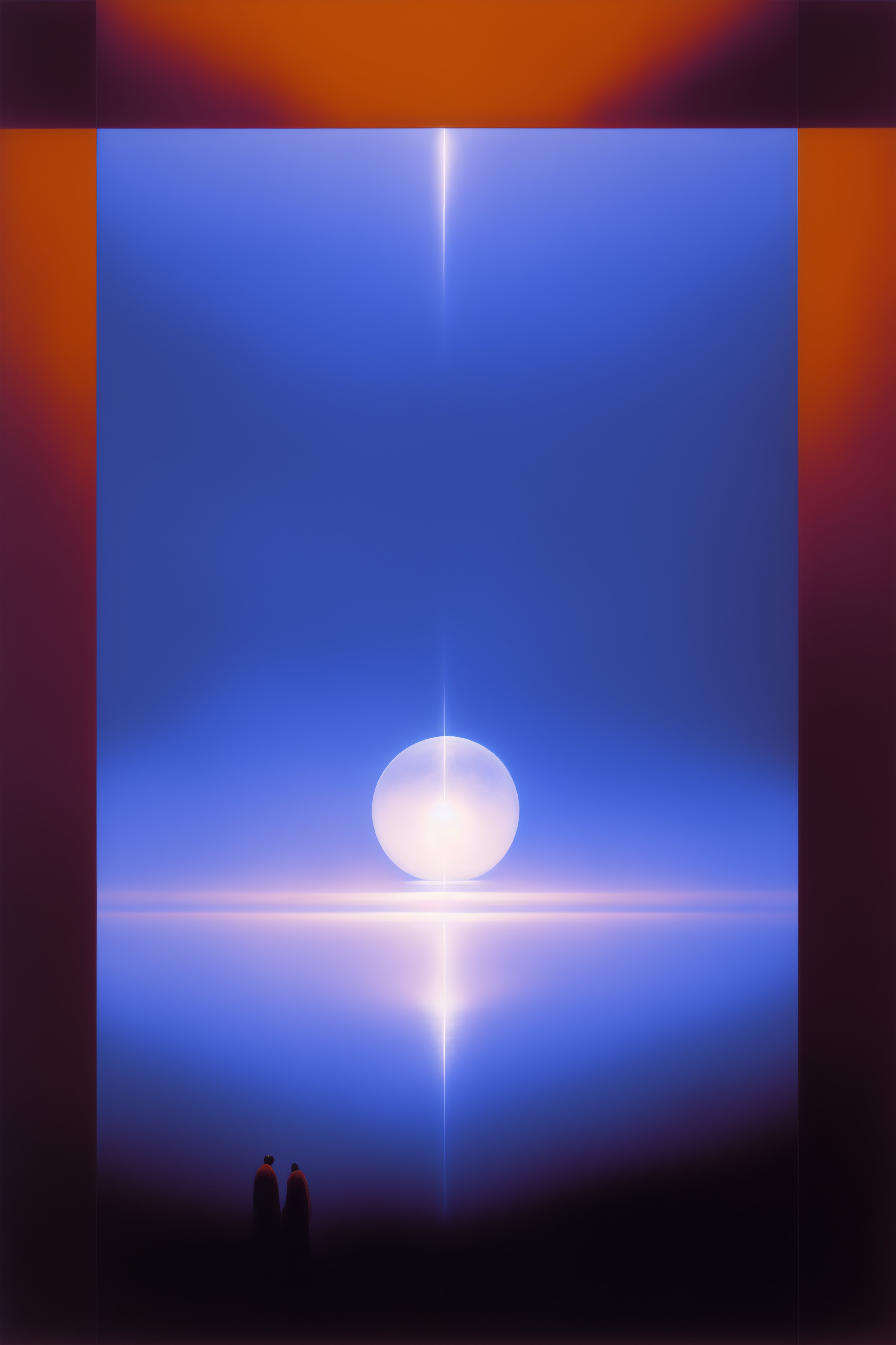 Lexica - Worshippers in robes huddled around a very complex gigantic ...