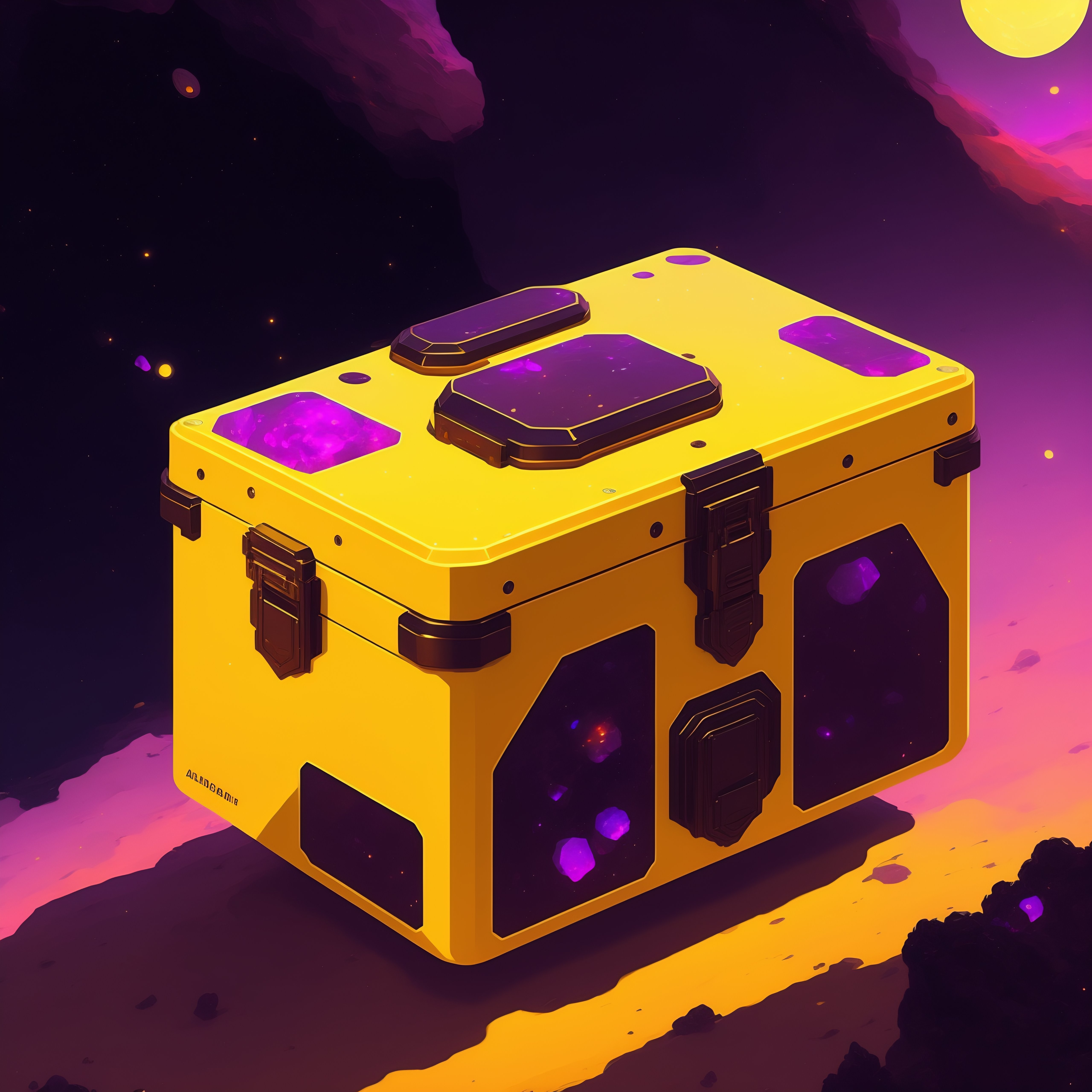 Lexica - A small space operator military box full of glowing magical ...