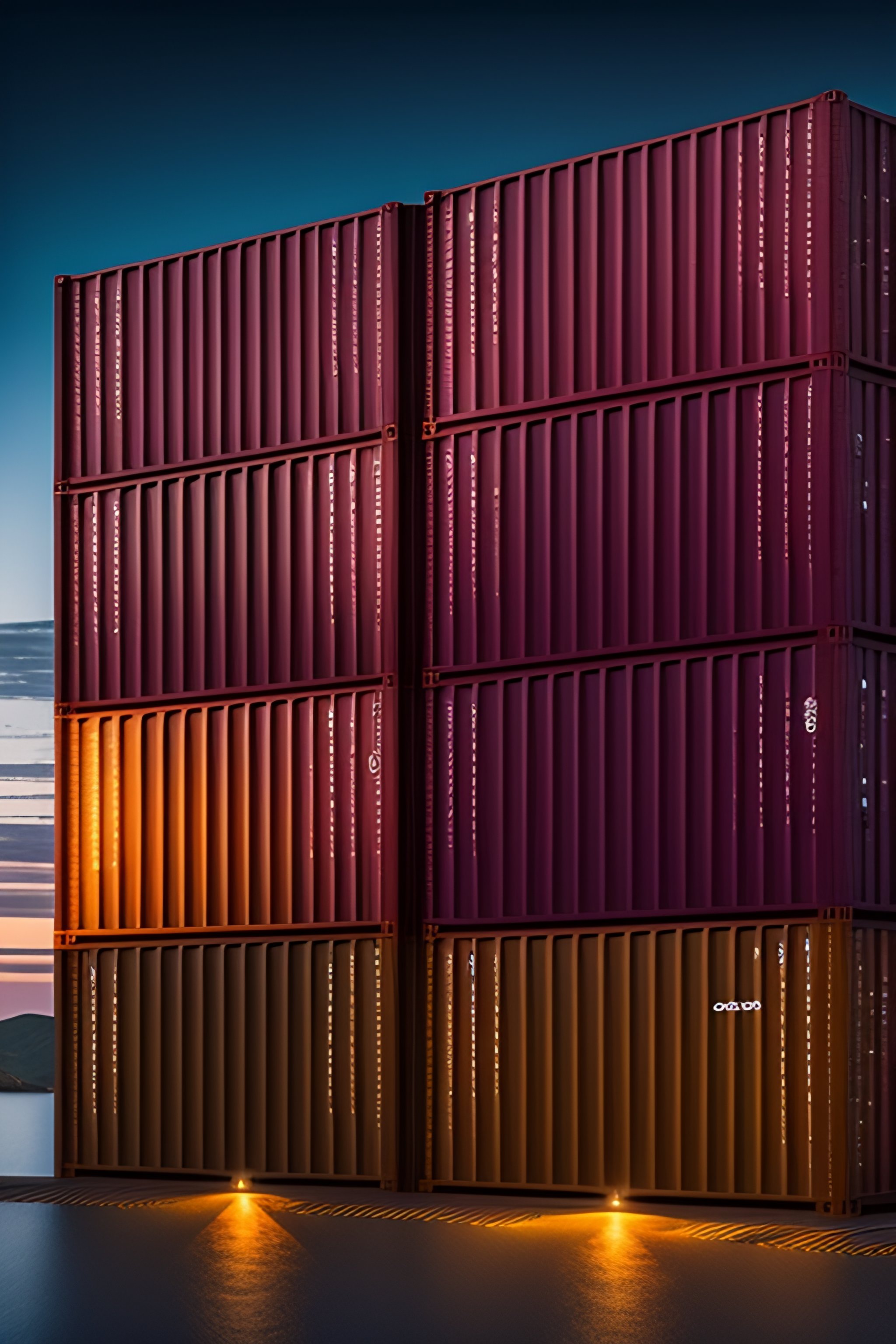 Lexica - Dark port containers and many people