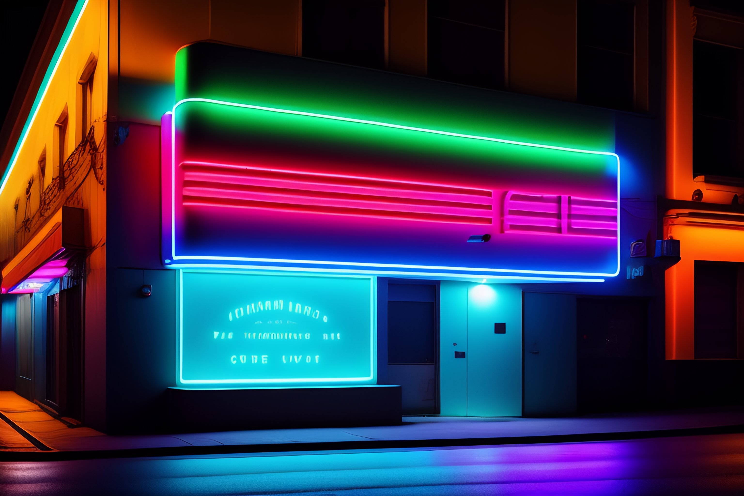 Lexica - Neon sign lights up at night