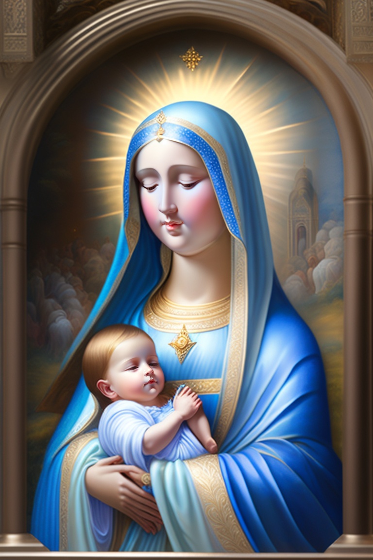 Lexica - The artwork depicts the Virgin Mary with exquisite detail ...