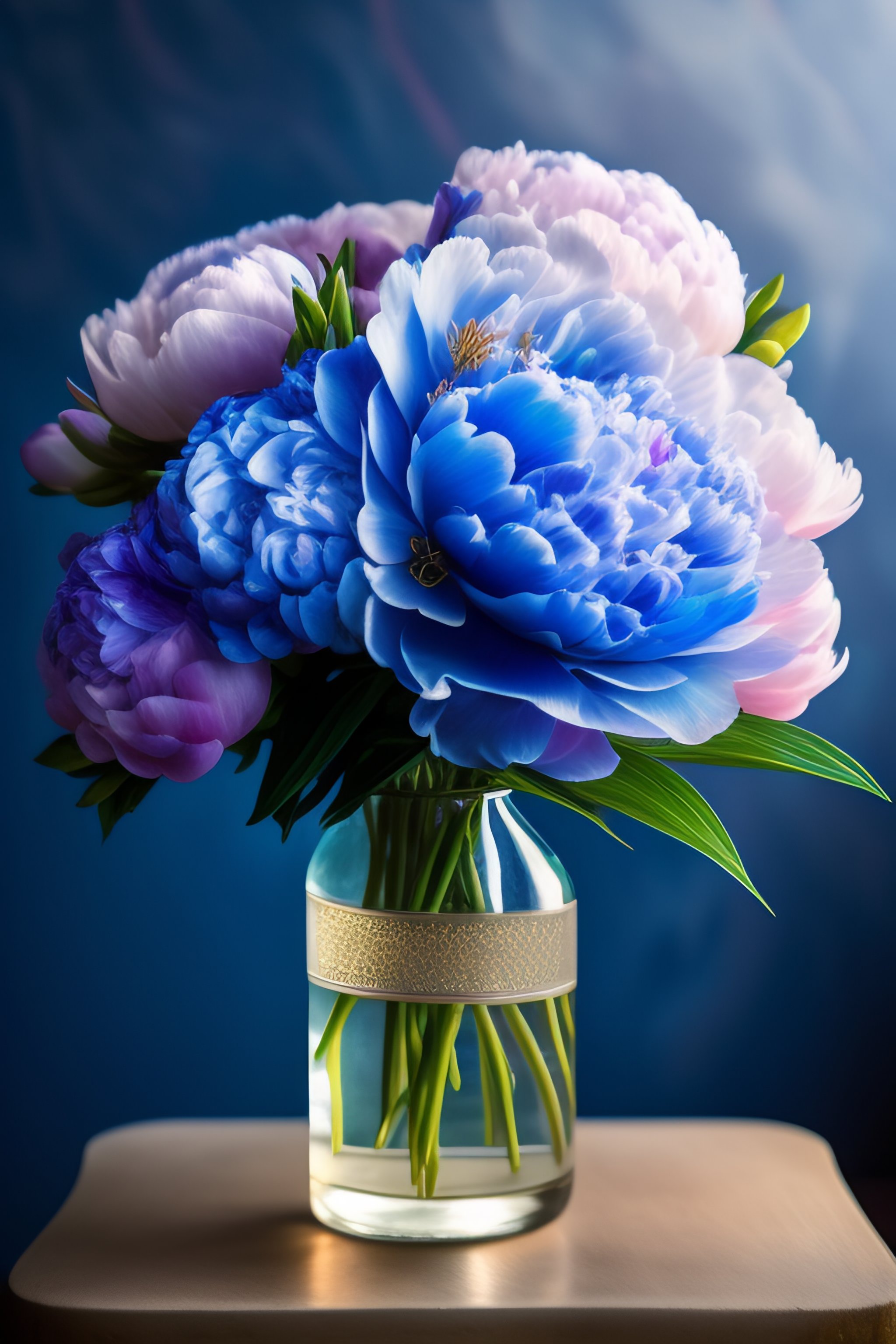 Lexica - Blue peonies from a unicorn