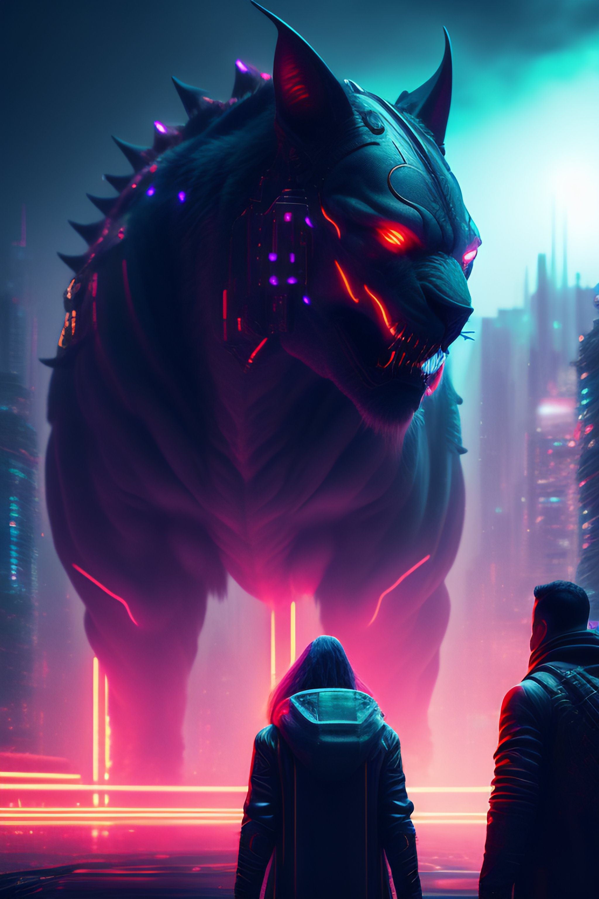 Lexica - Demons in the future, cyberpunk,4K,monster,tech