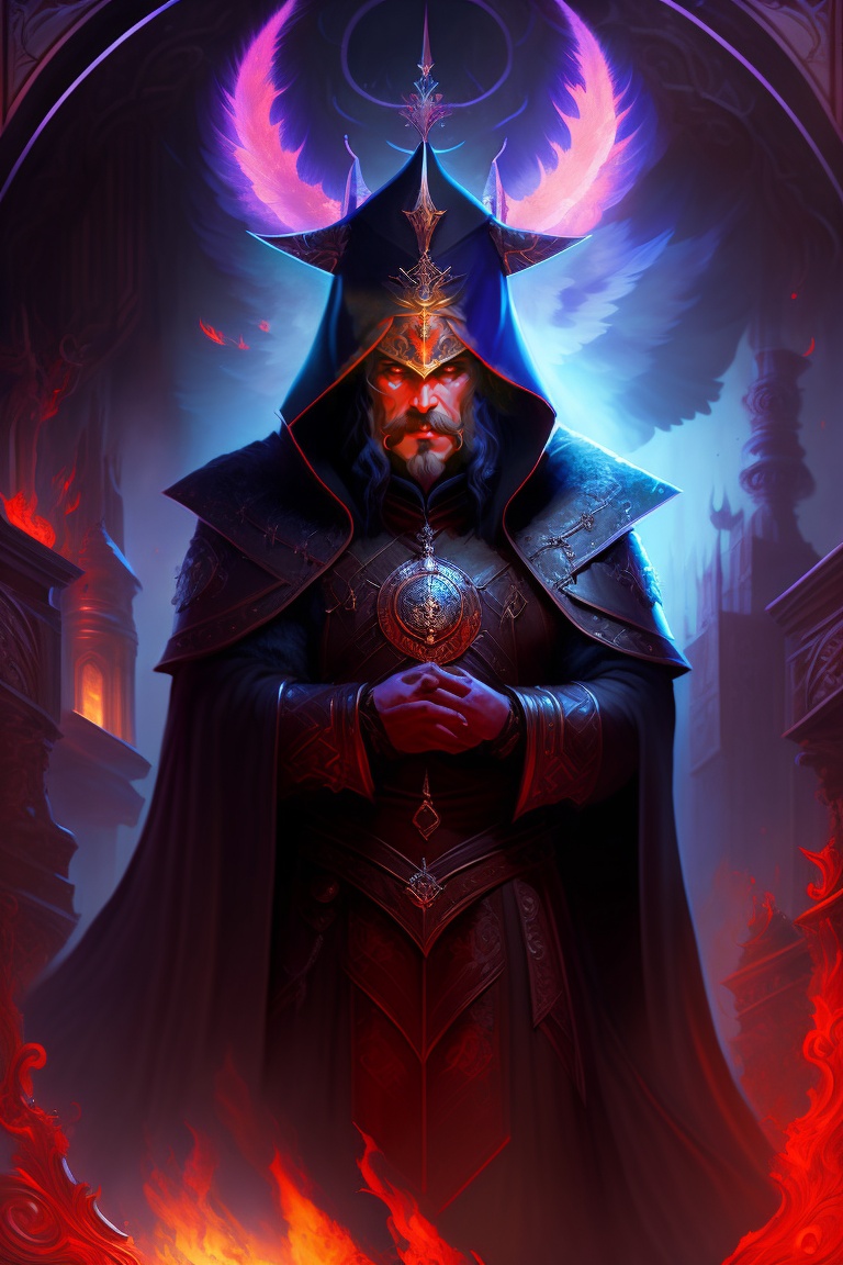 Lexica - A beautiful satanic black metal album cover of a dark sorcerer ...