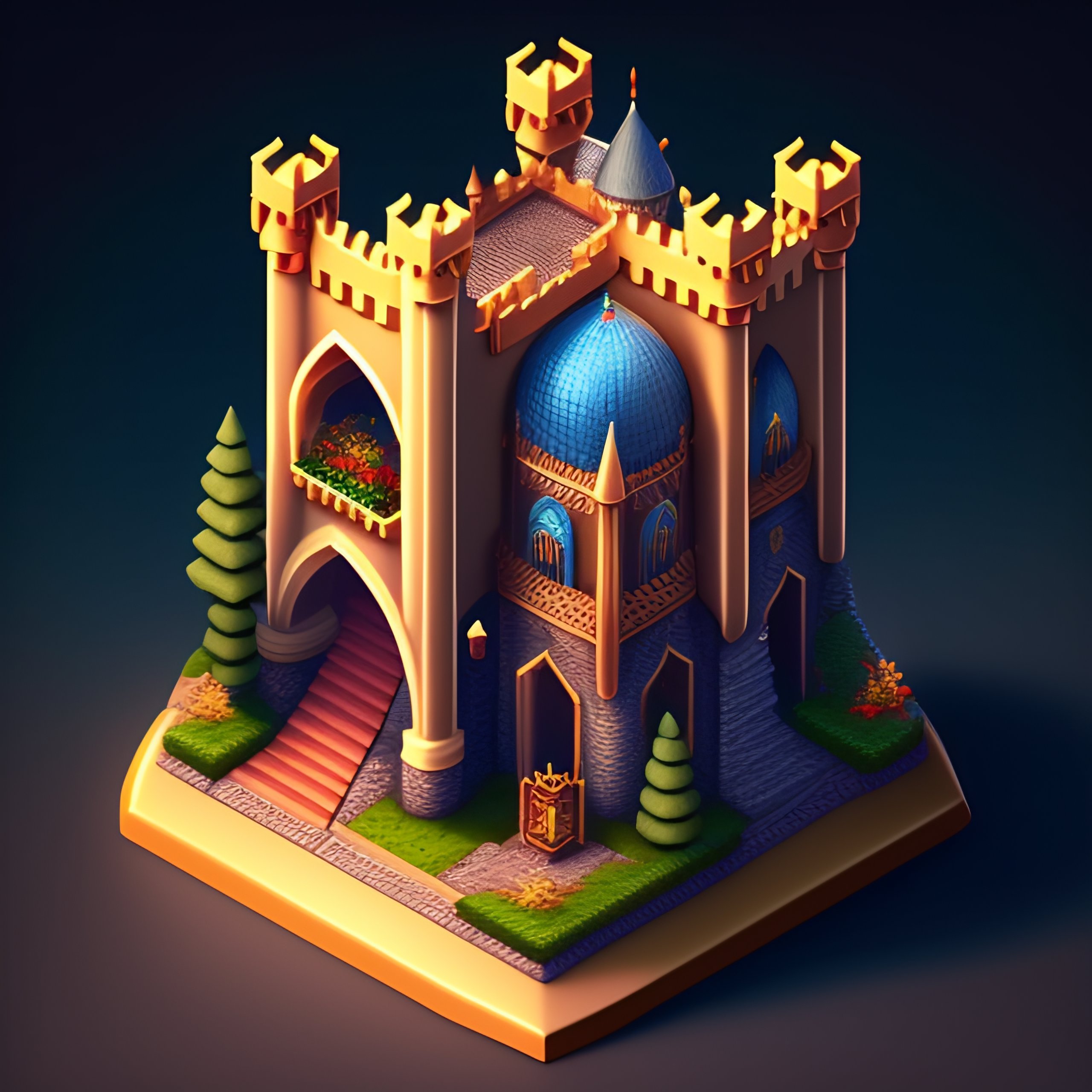 Lexica - A knight in isometric castle