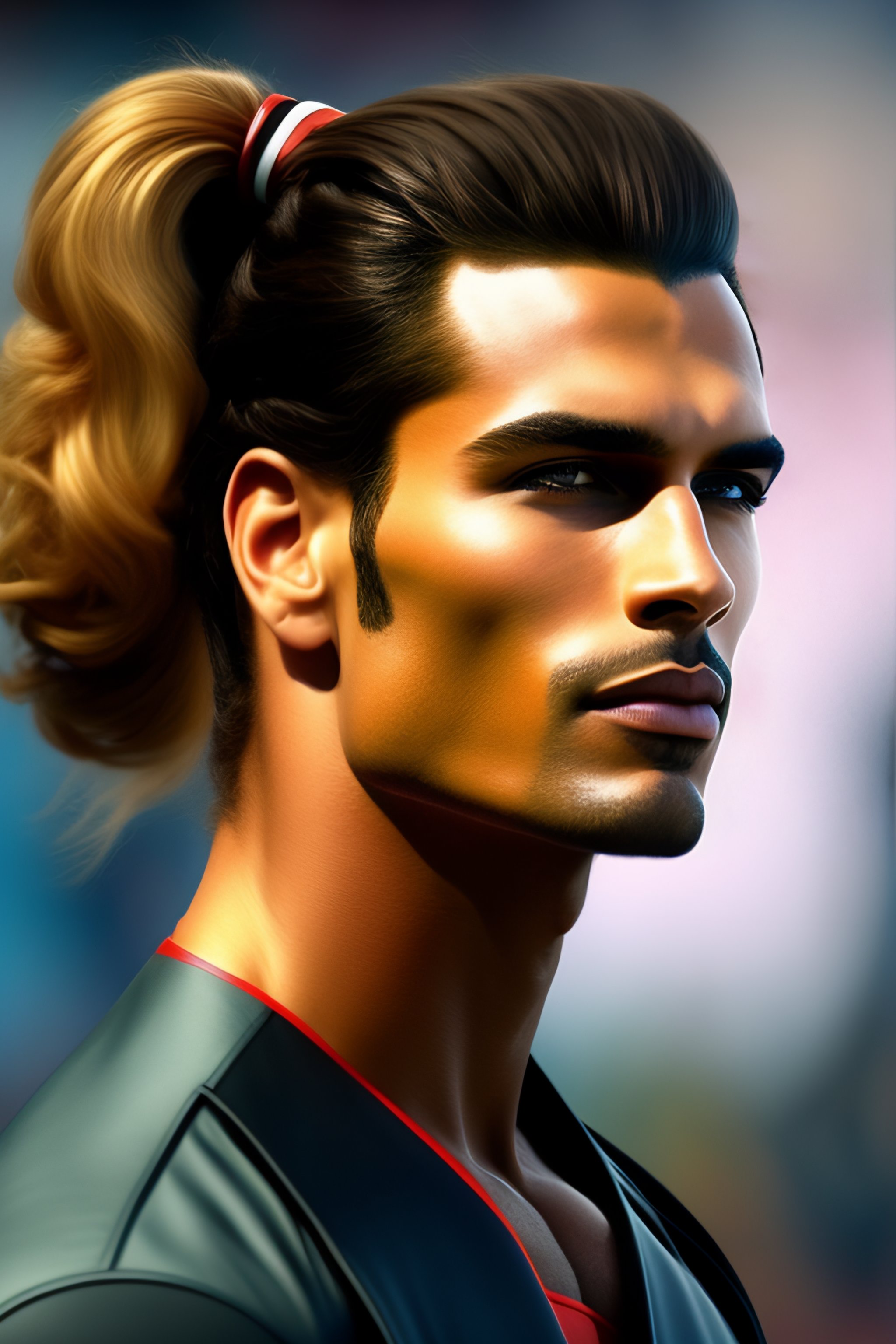 Lexica - A guy with a ponytail