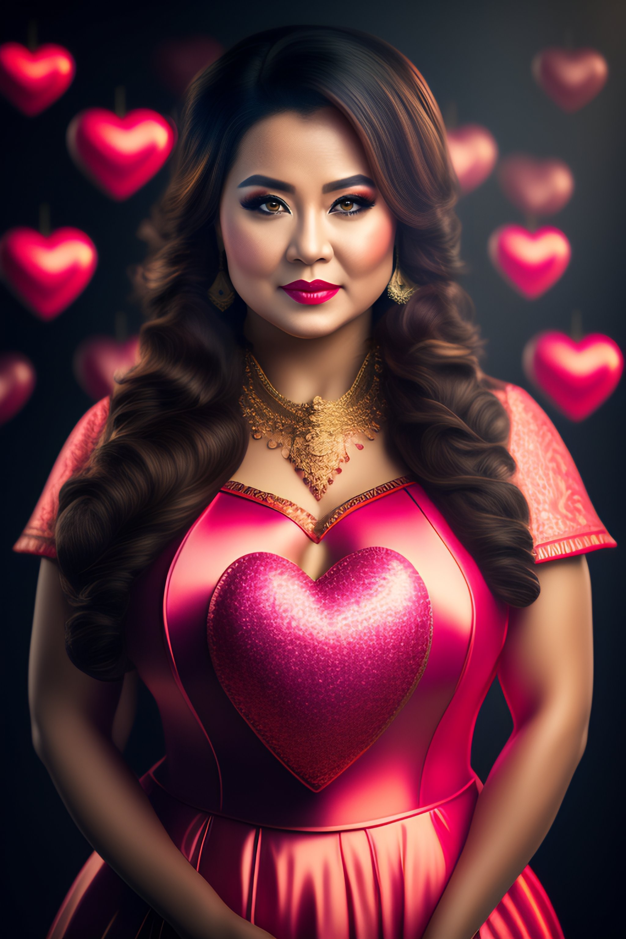 Lexica - Dwarf lady surrounded by hearts, a character full portrait, realistic, sharp focus ...