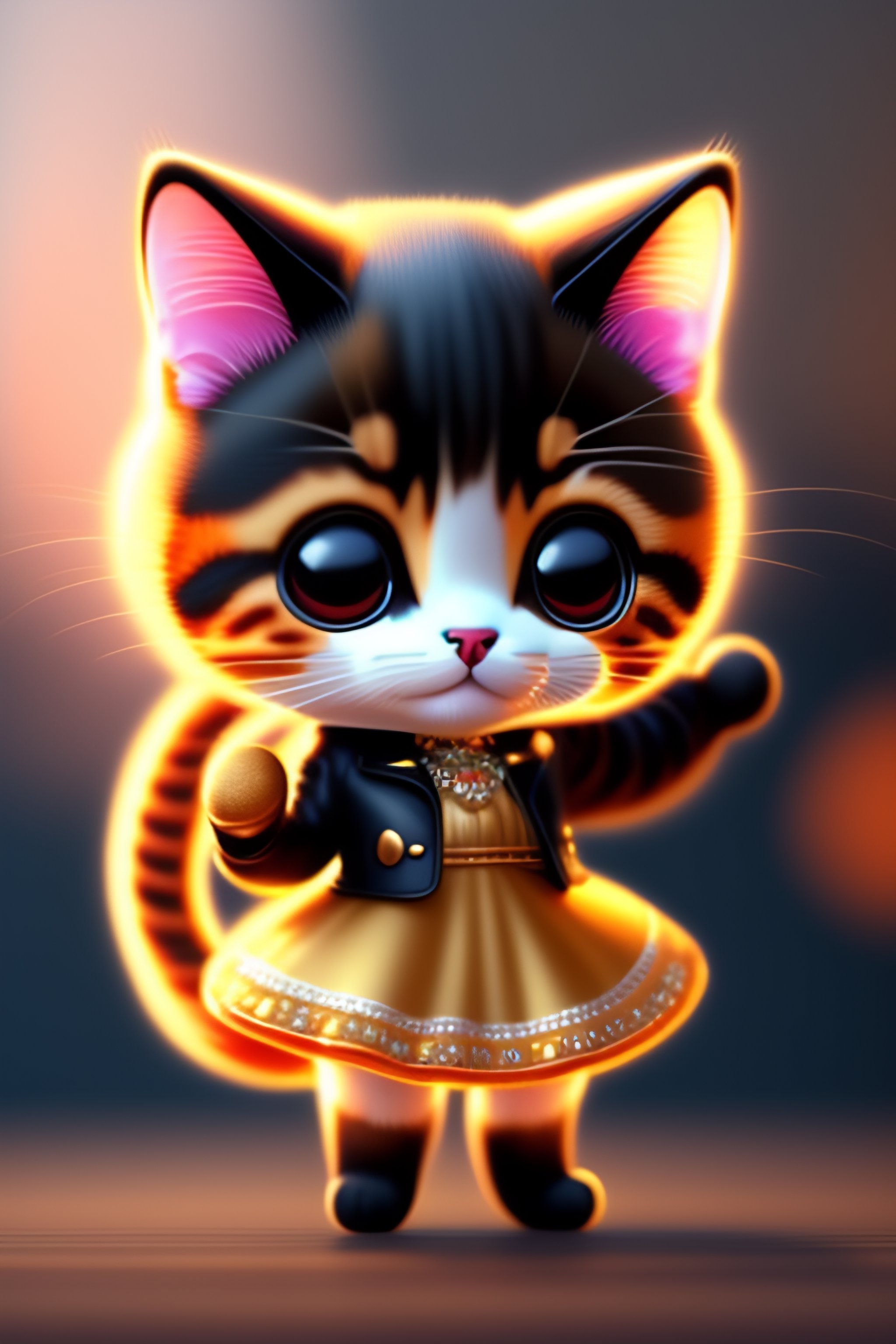 Lexica - Cute chibi cat dancing