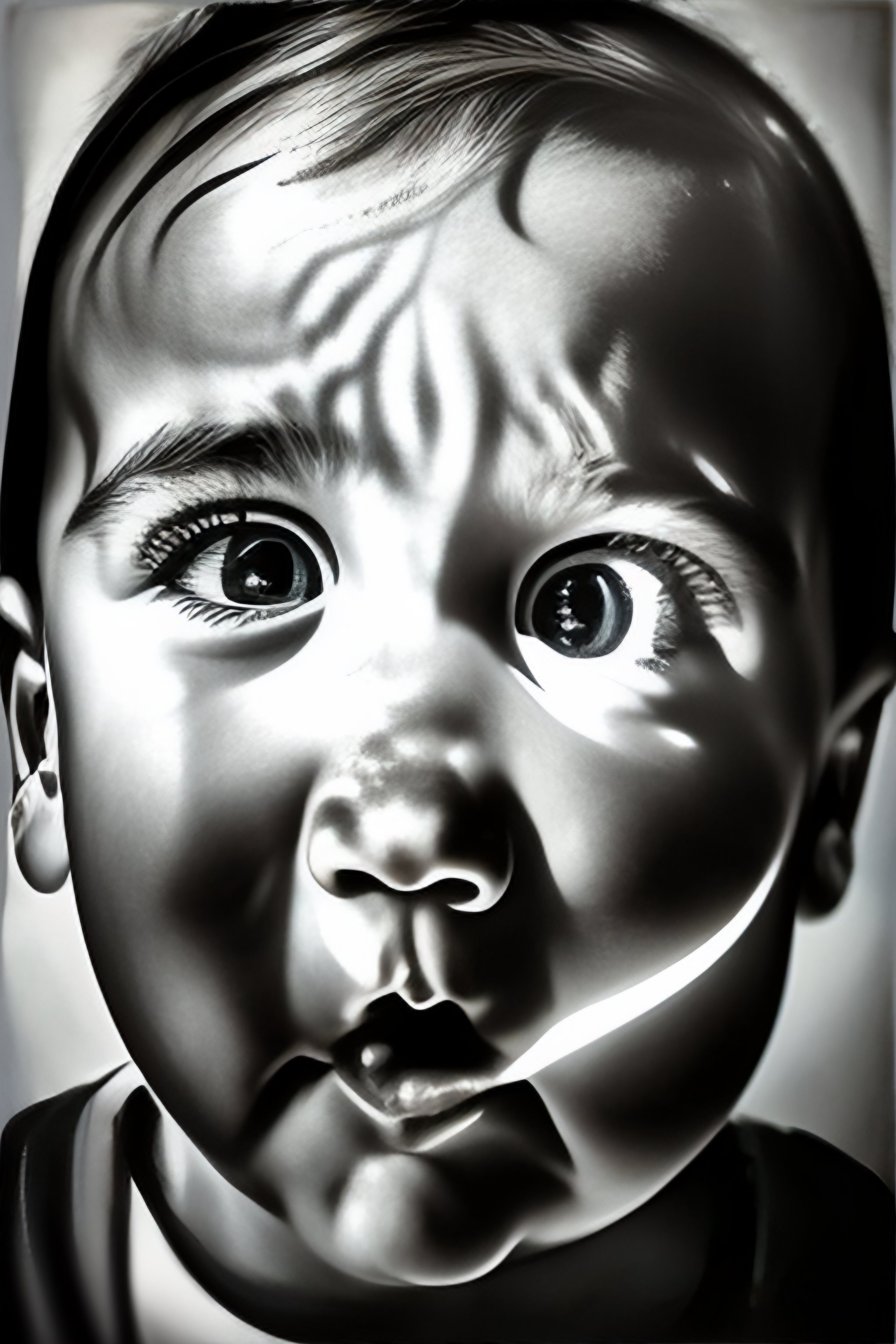 Lexica - Persons panic terror face realistic black and white