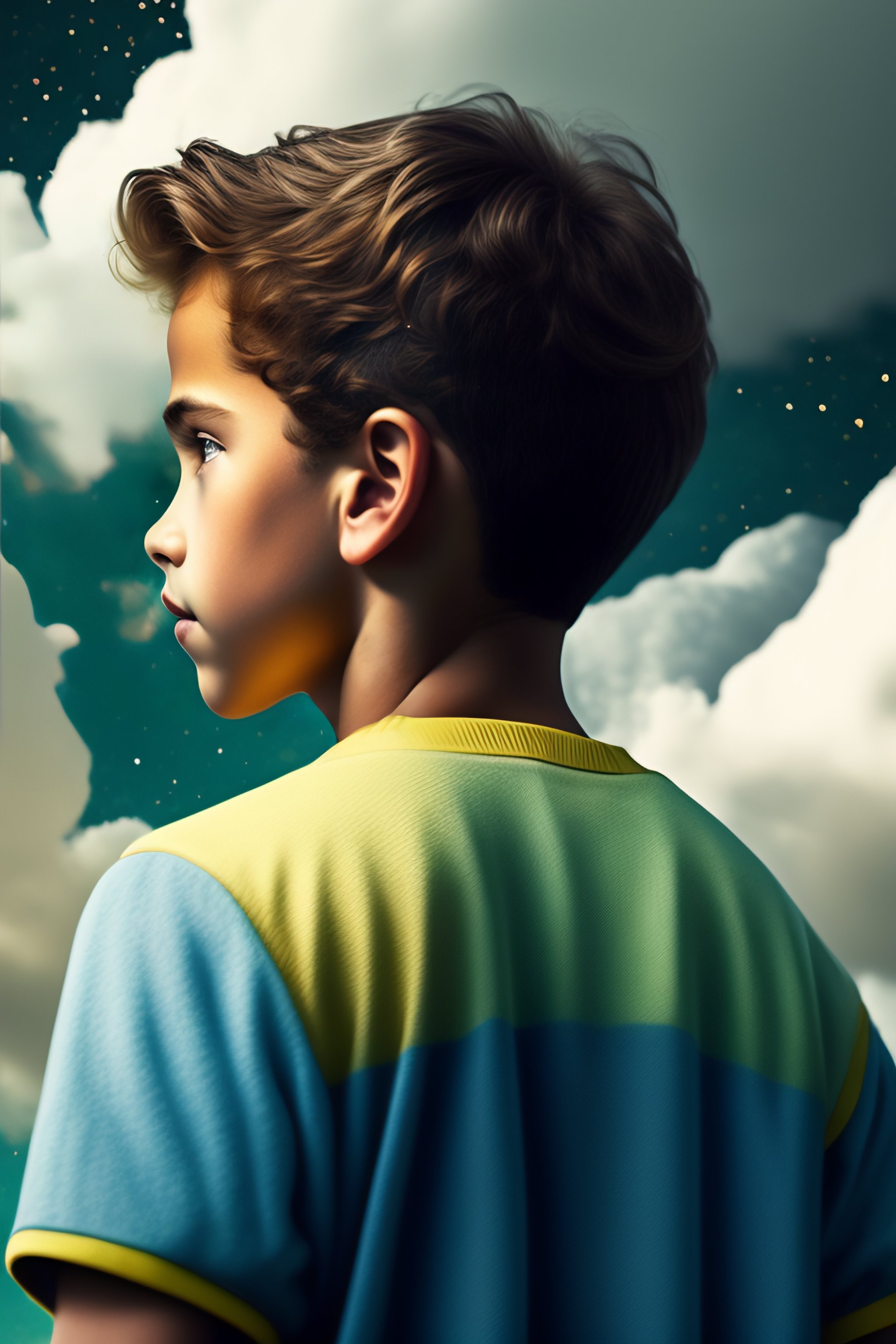 Lexica - An aesthetic boy with his back to the sky, detailed, 8k ...