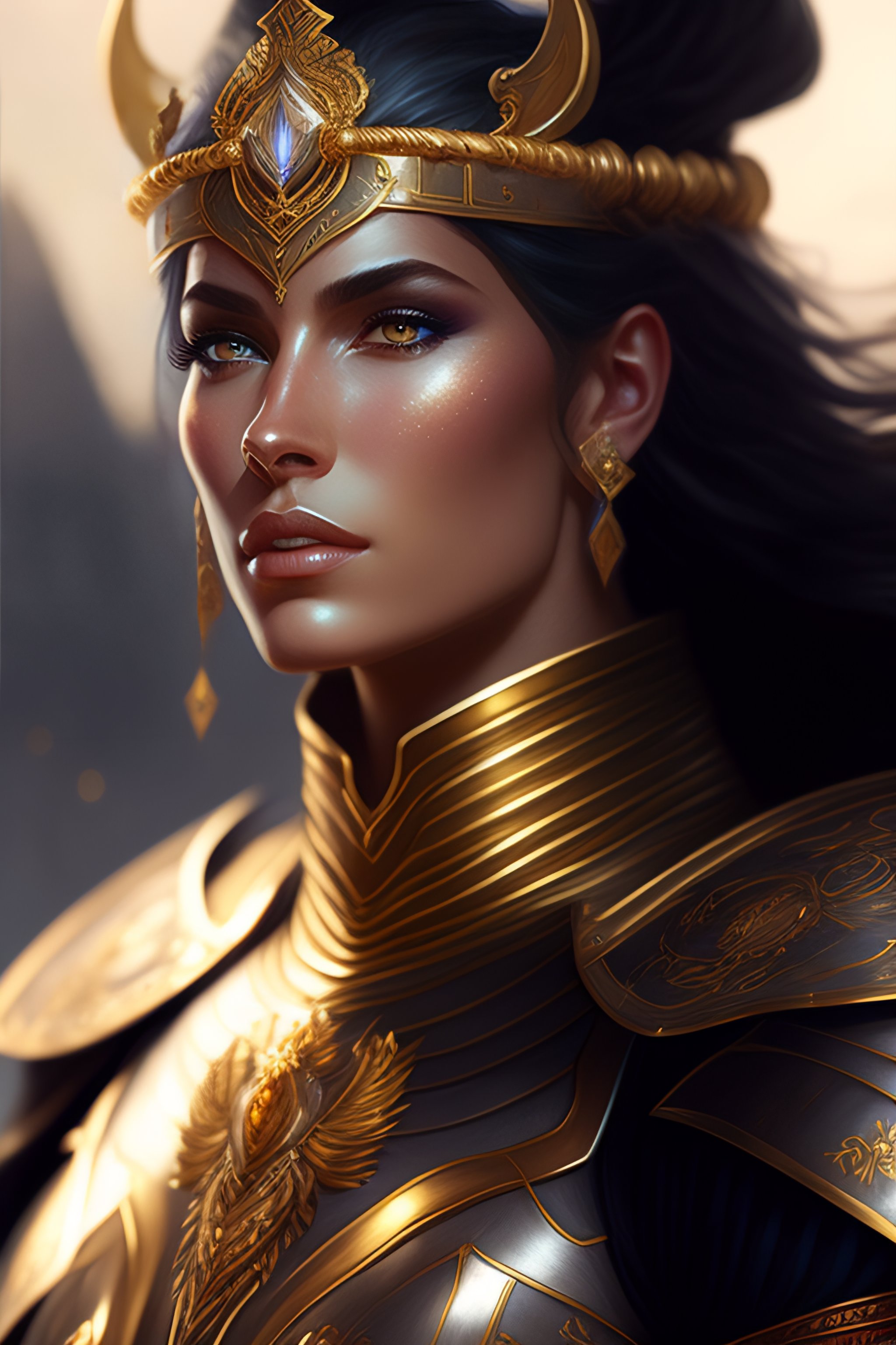 Lexica - Painted portrait of as a paladin, intricate armor, d&d, gold ...