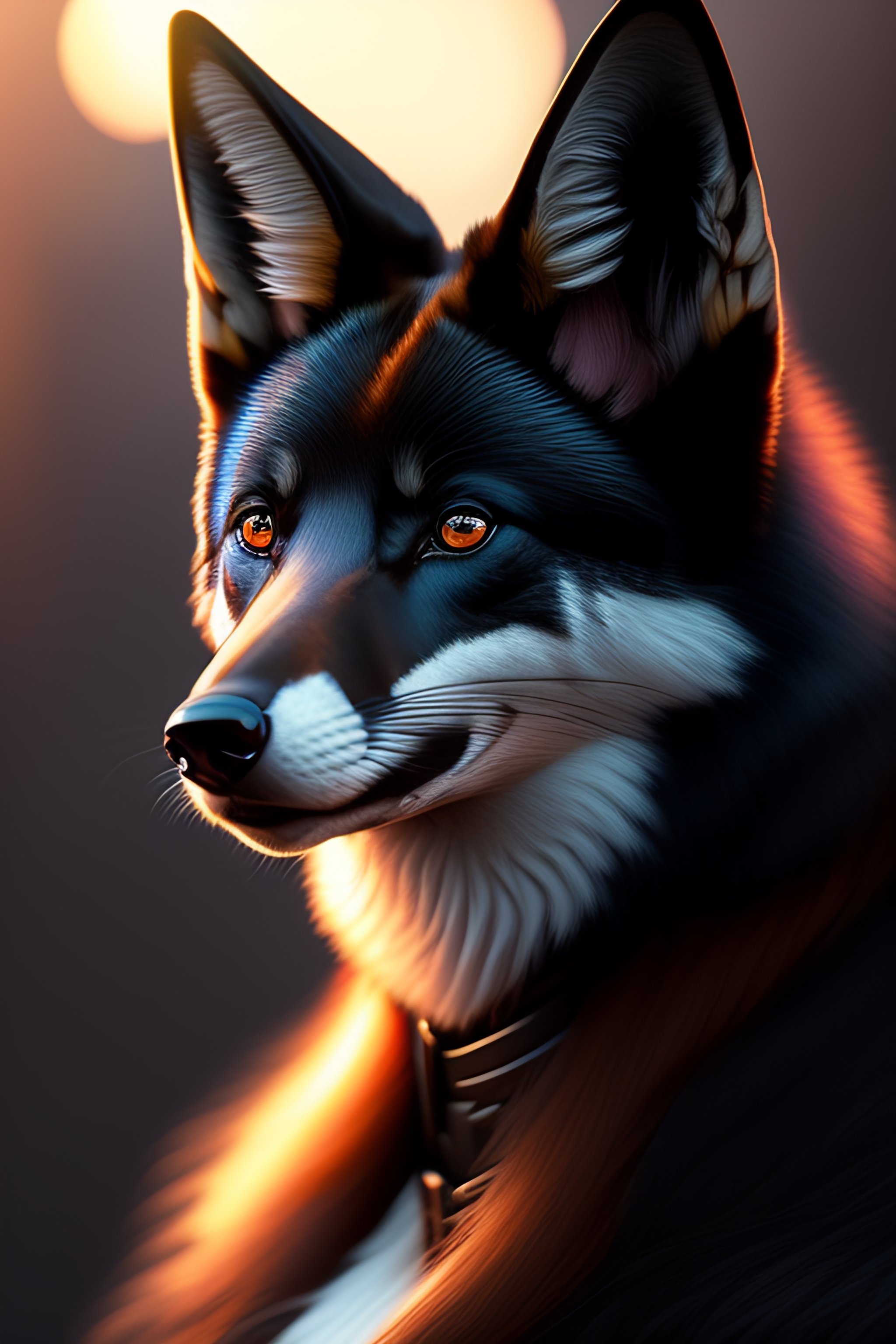 Lexica - Portrait painting of a cybernetic black fox , ultra realistic ...