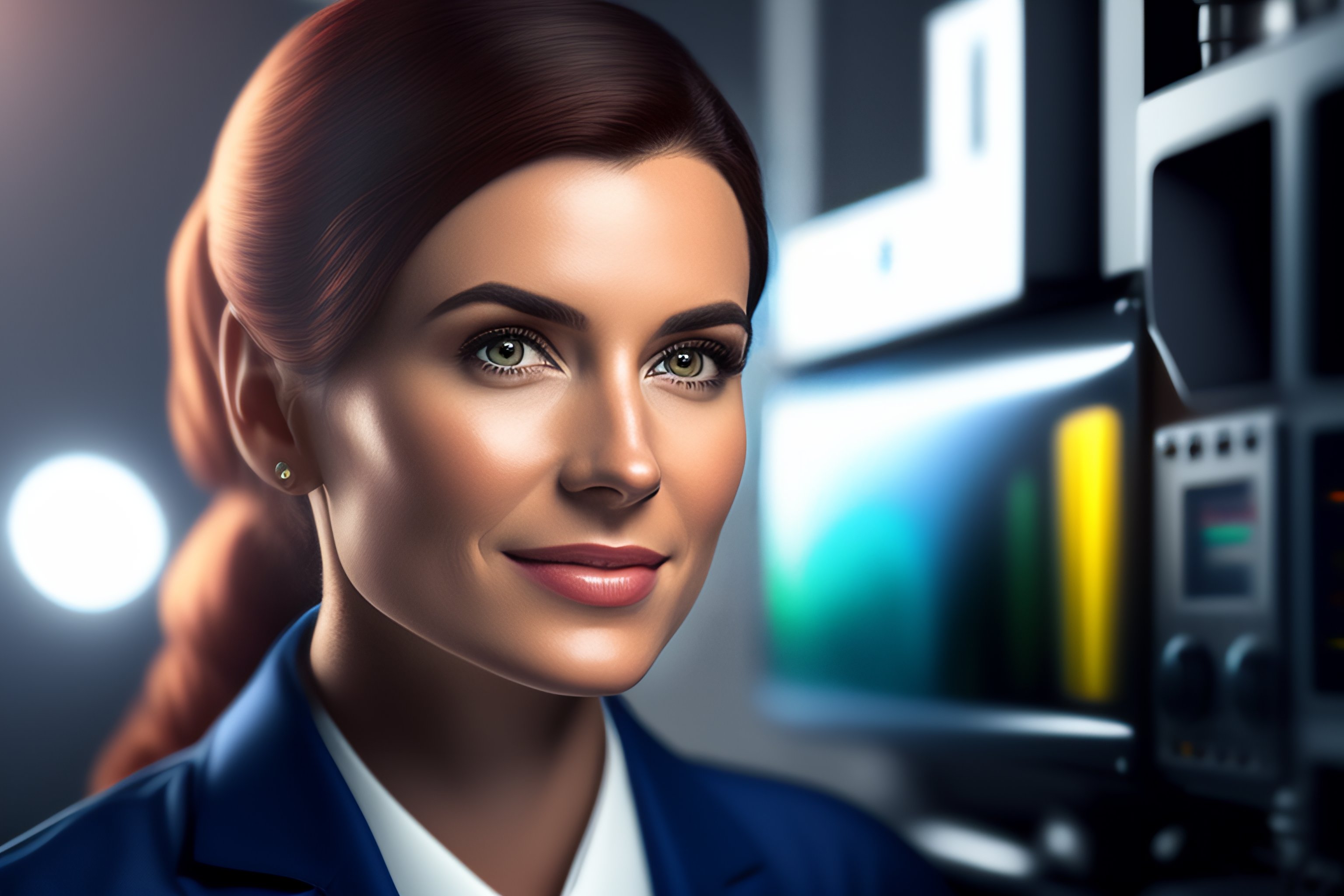 Lexica - Professional shot of a young woman scientist. Octane render ...