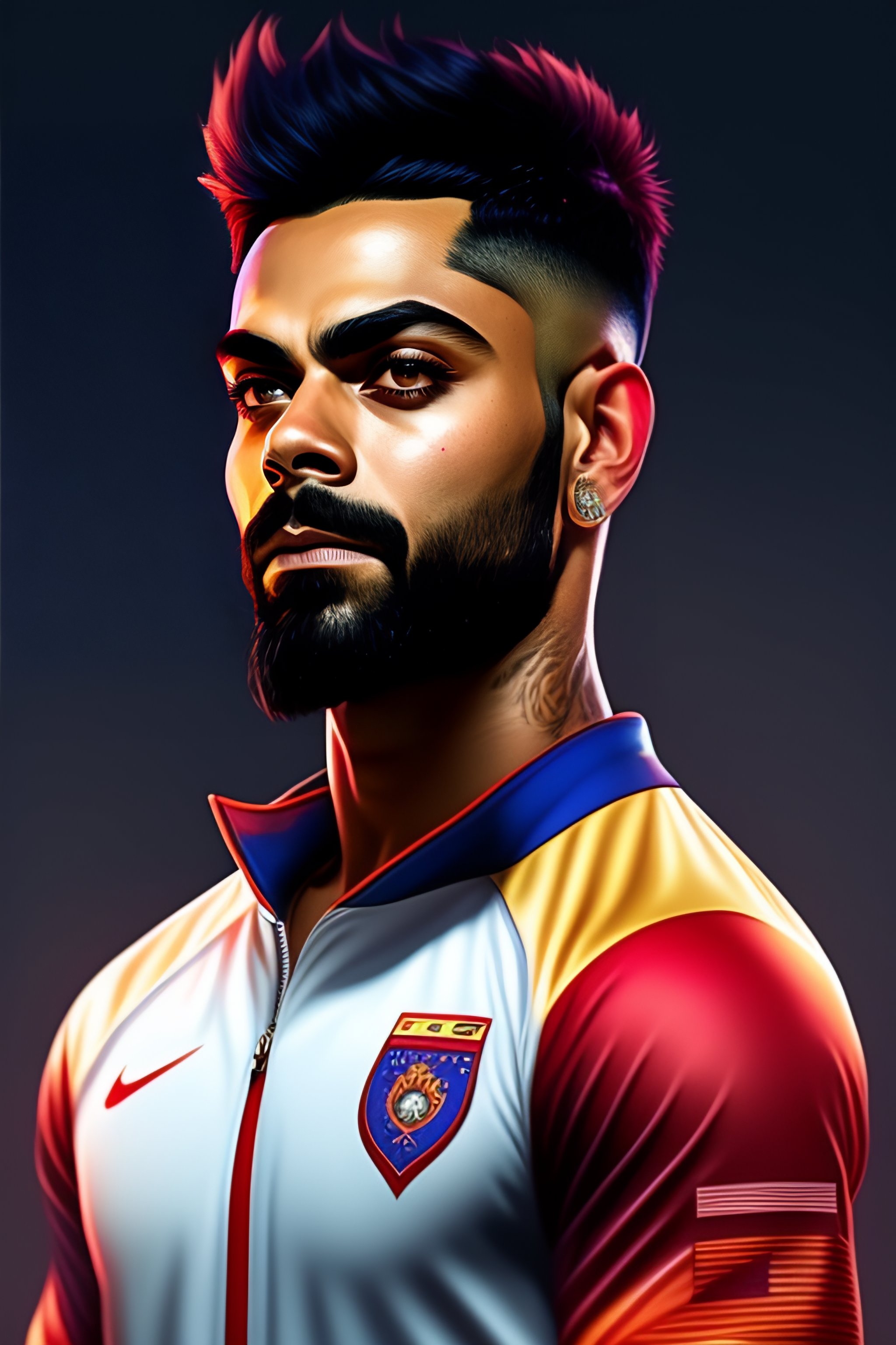 Lexica - Full body portrait of Virat Kohli as by dan mumford, yusuke ...