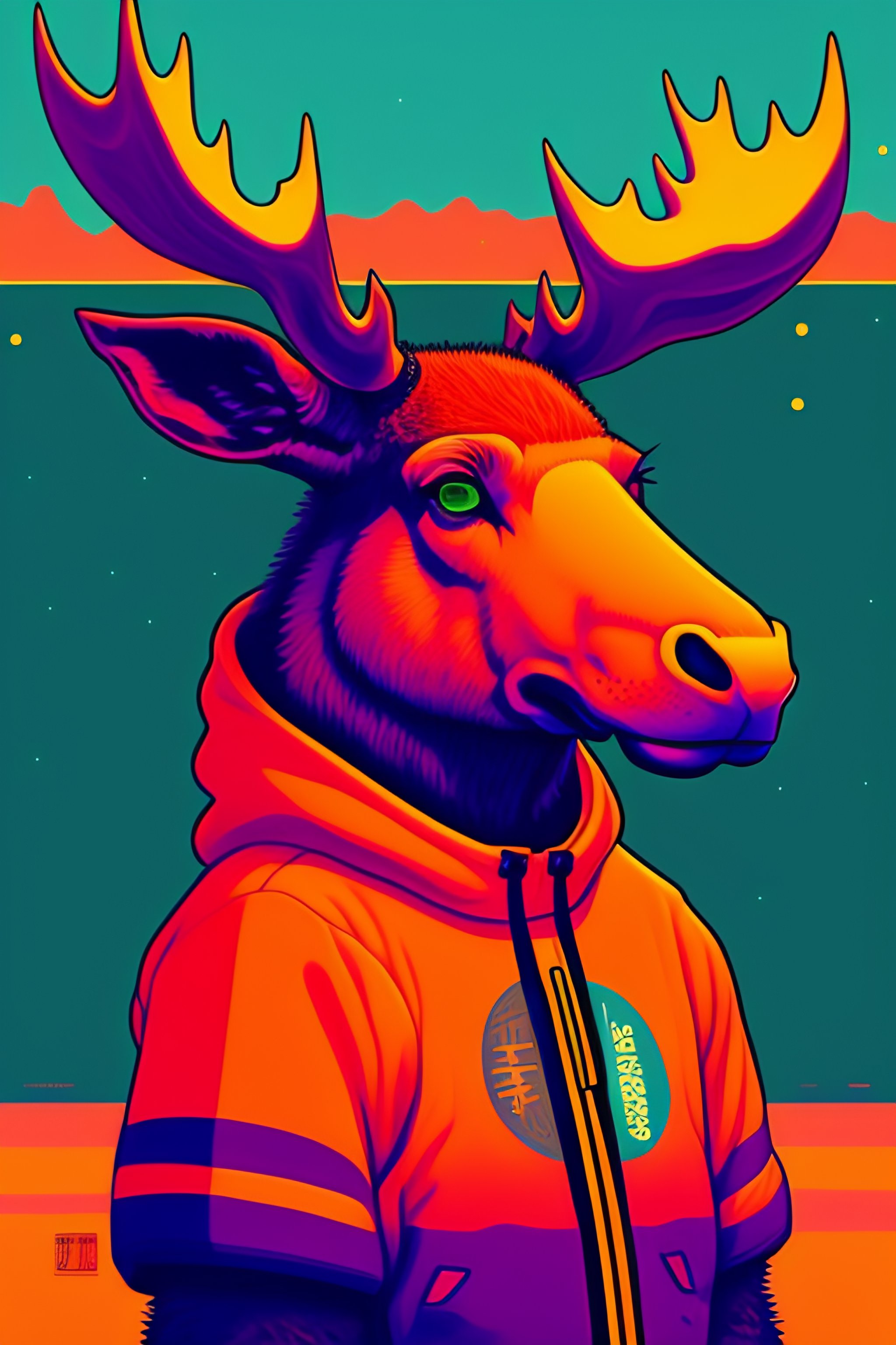 Lexica - Photo of a moose teacher monster in the space, style of laurie ...