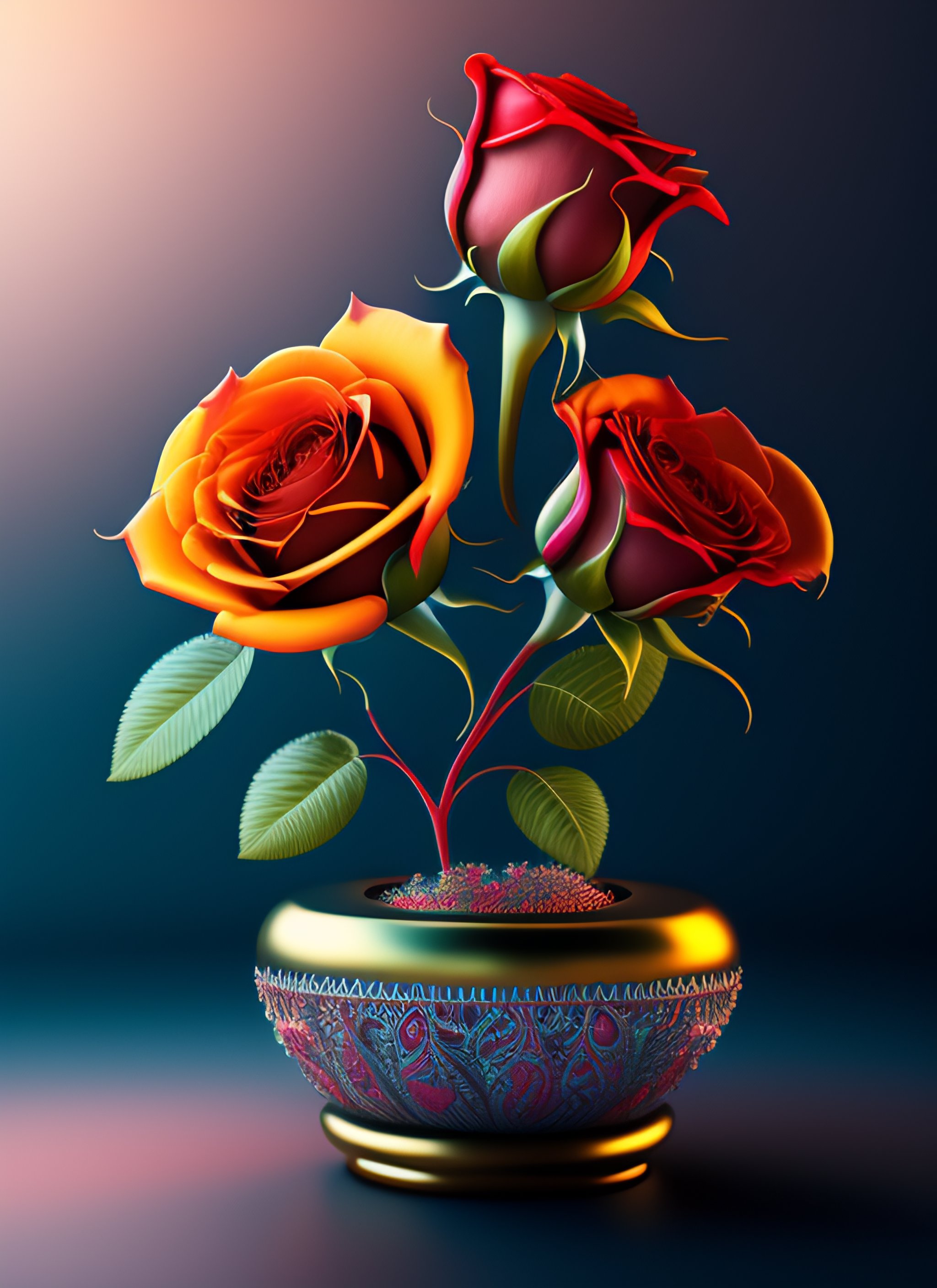 Lexica - Art magazine, sun, roses, hyper detailed, ultra-sharp, octane ...