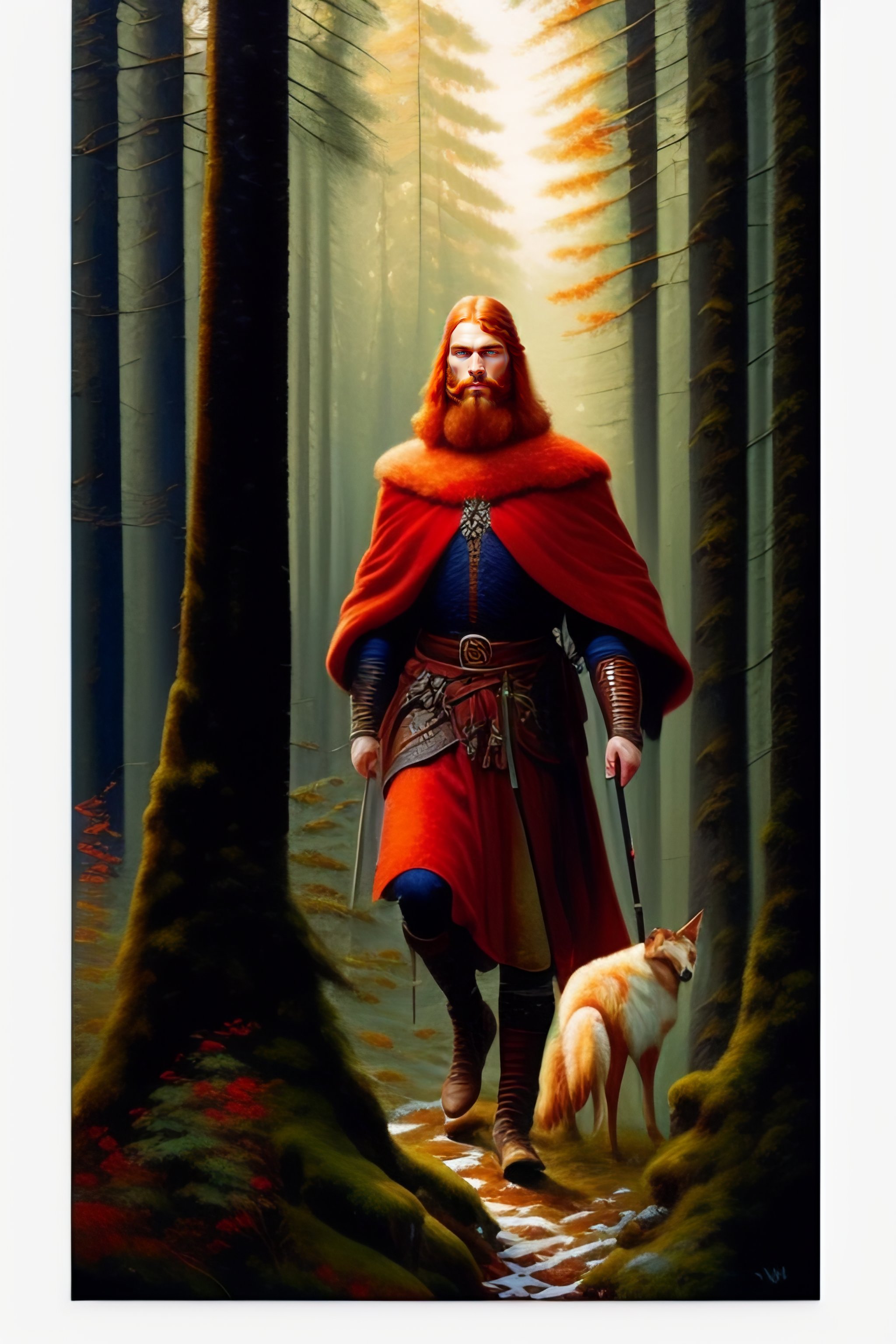 Lexica - Warrior red head man, woolen torso in medieval clothes ...