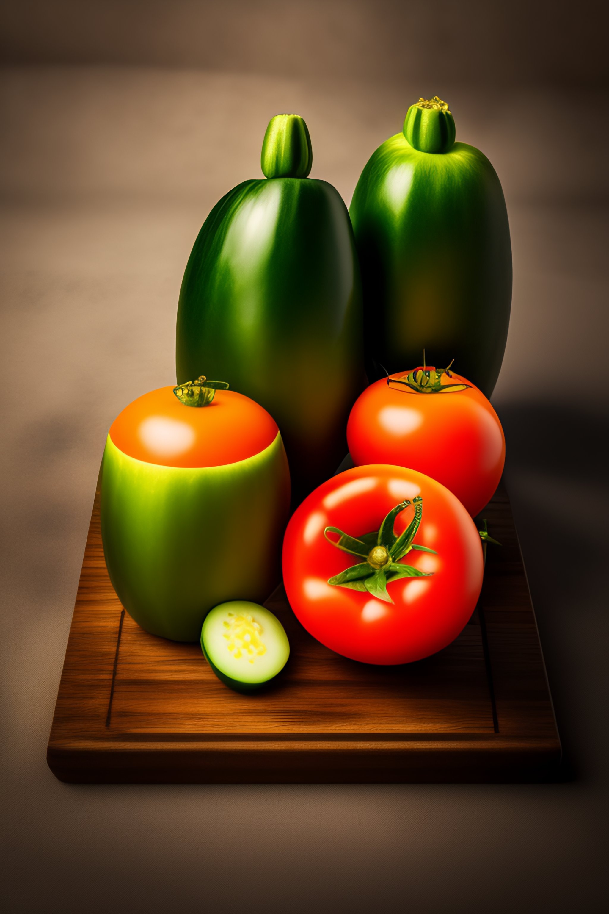 Lexica - Cucumber, 4k, realistic, zombie, orange, tomato