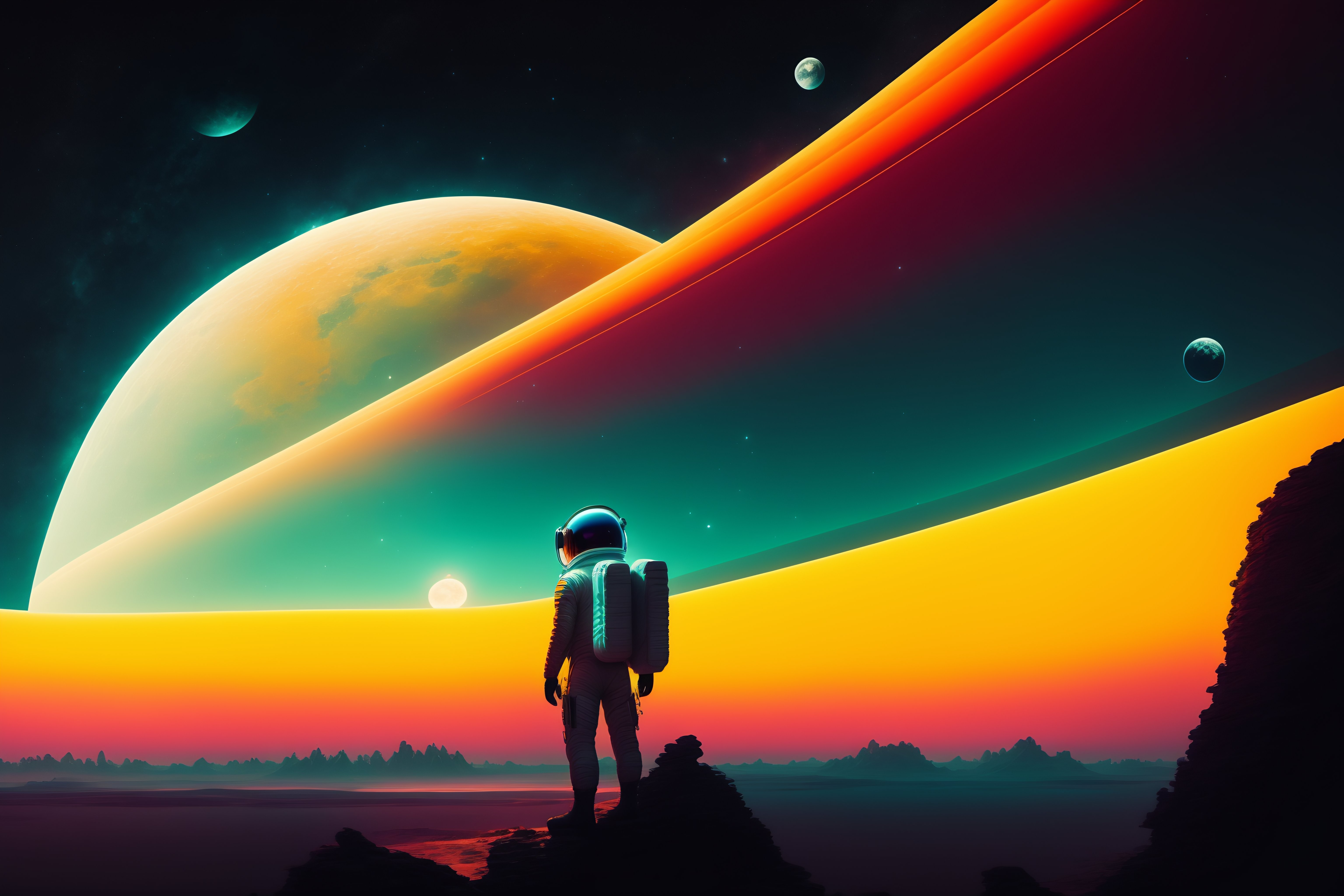 Lexica - Portrait a Lost astronaut in Jupiter, epic scene,displaying in ...