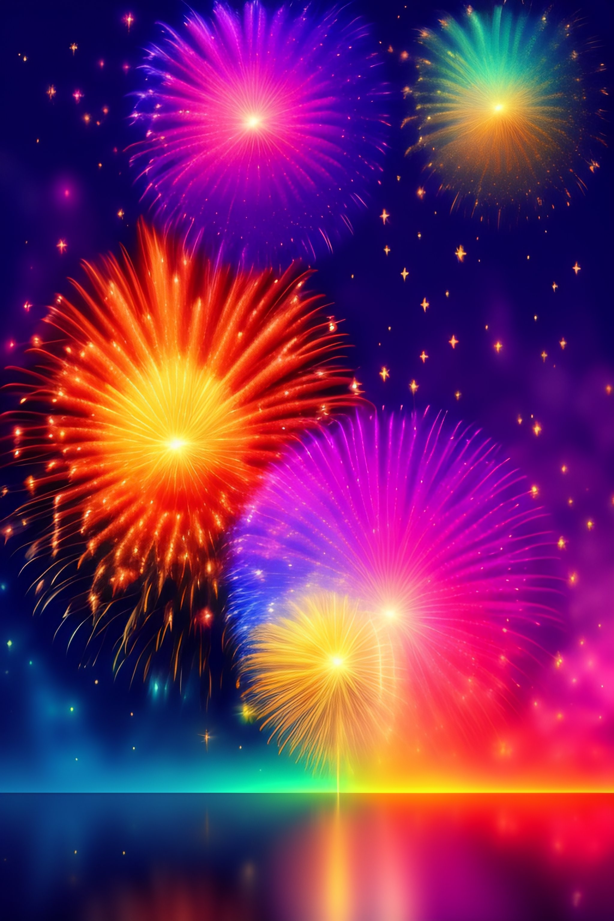 Lexica - Digital art of joyful background with lots of fireworks ...