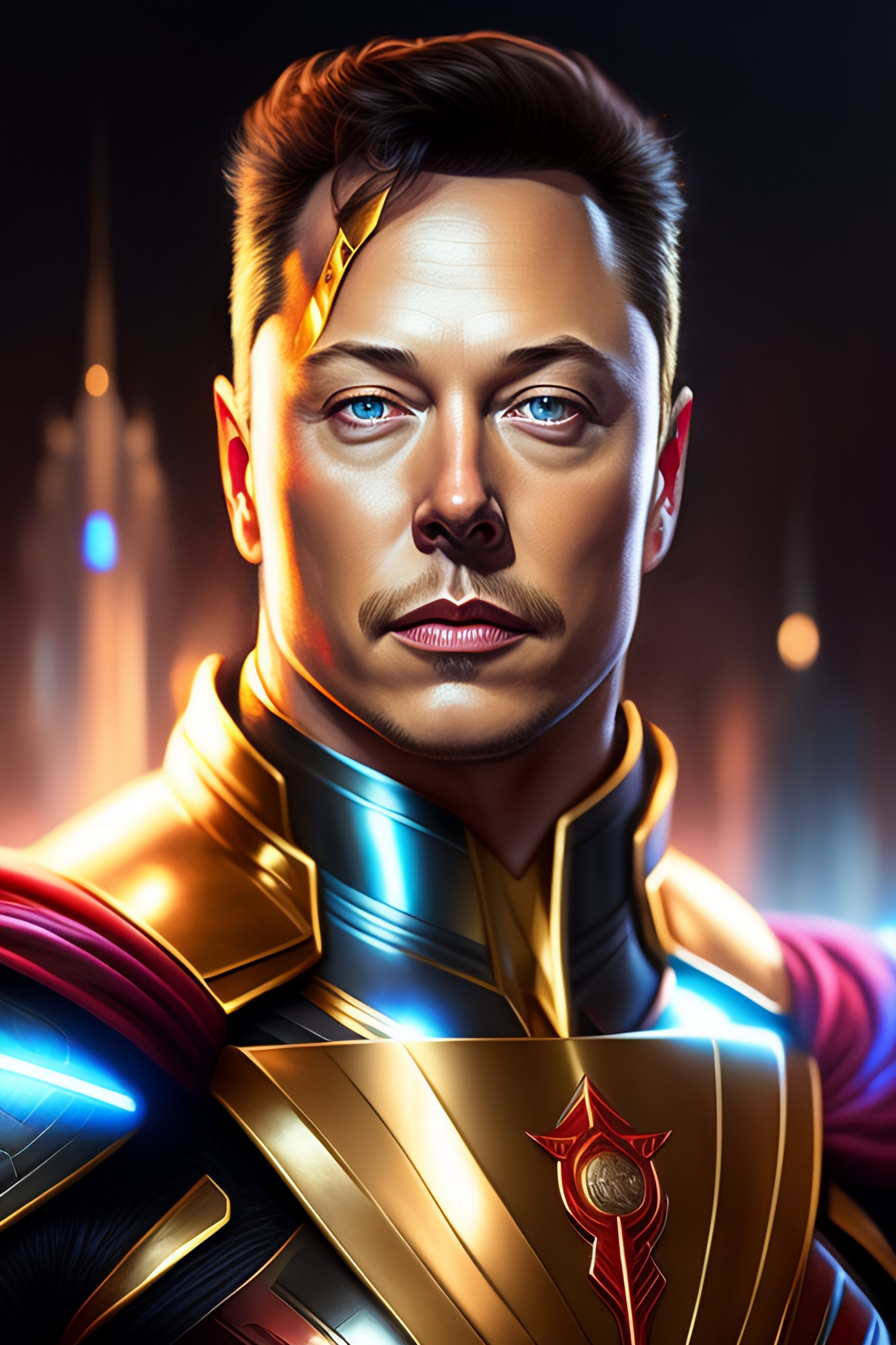Lexica - Elon musk as thor, realistic portrait, symmetrical, highly ...