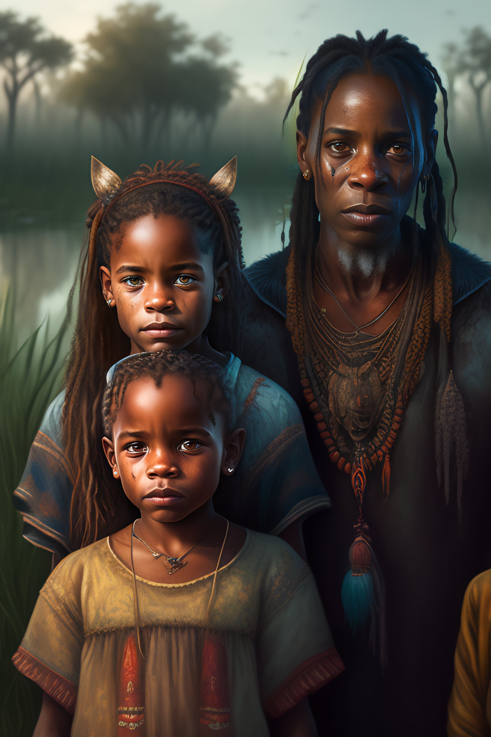 Lexica - Portrait of a family of ugly, poor people living in the swamp ...