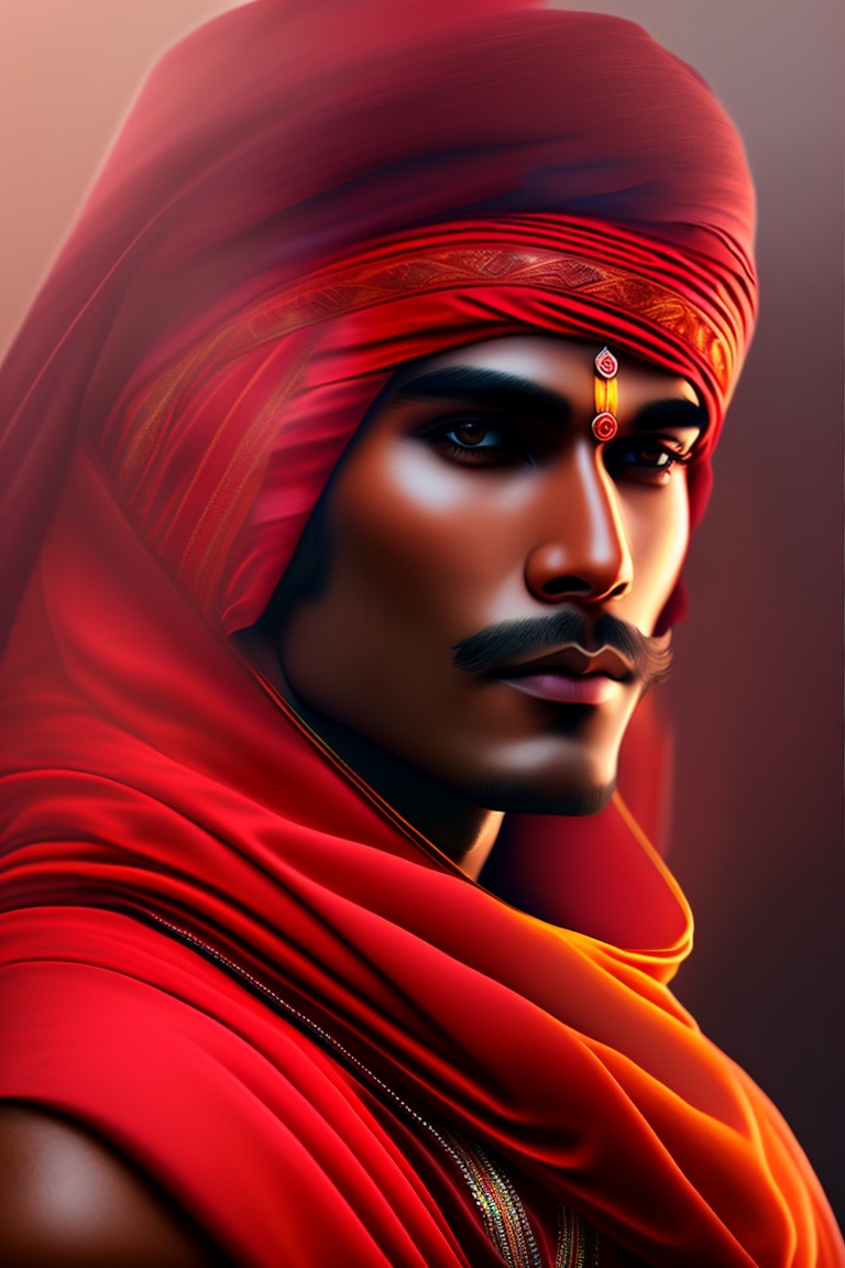 Lexica - Indian man with tredisational cloth, with cloth color is red ...