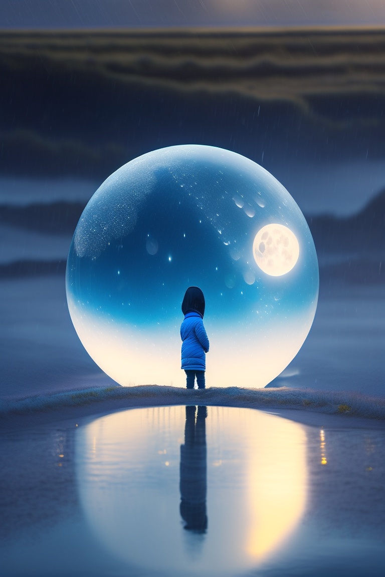 Lexica - On a rainy night, as a heavy downpour drenches the world below ...