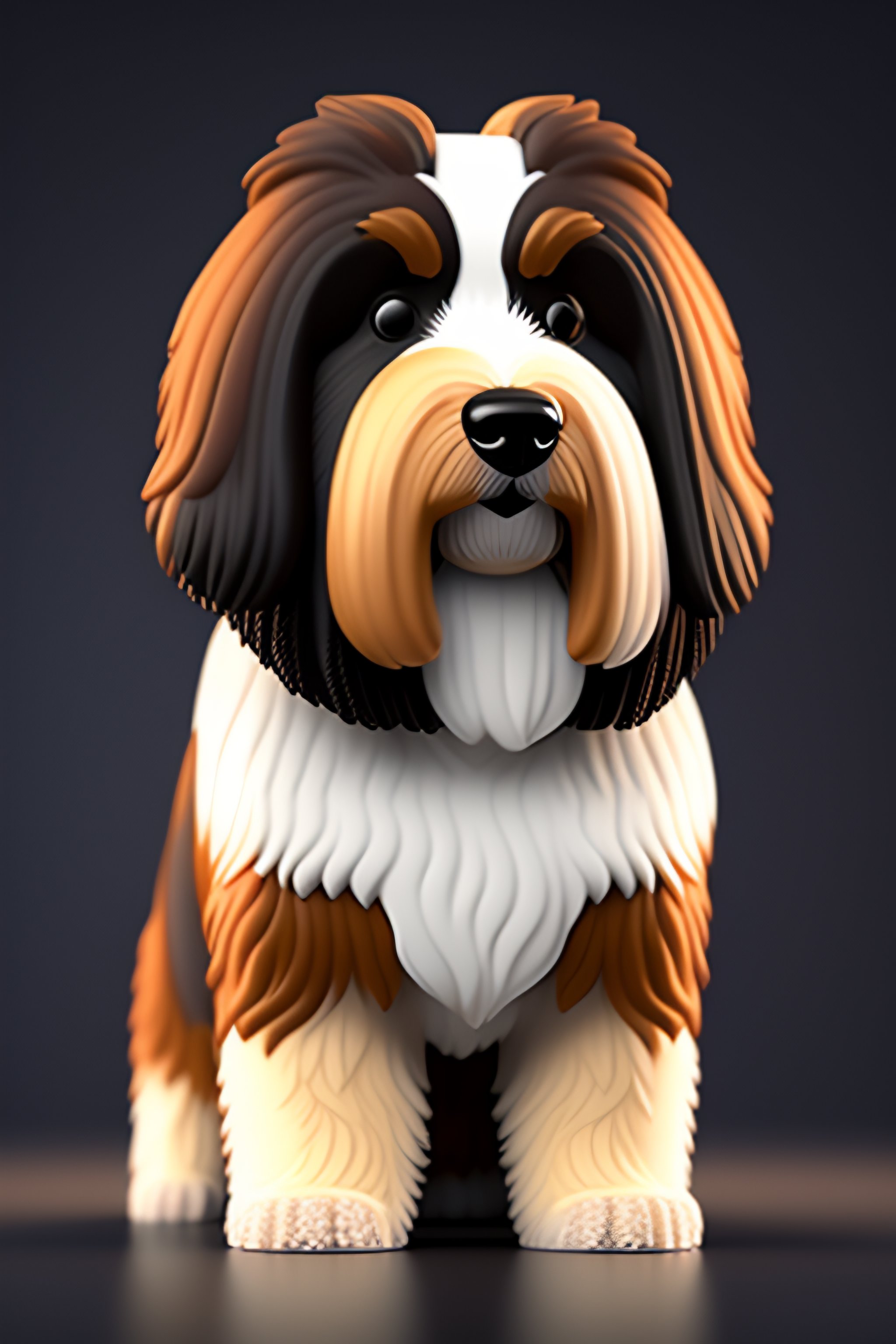 Lexica - Full body 3d render of funko pop Bearded collie