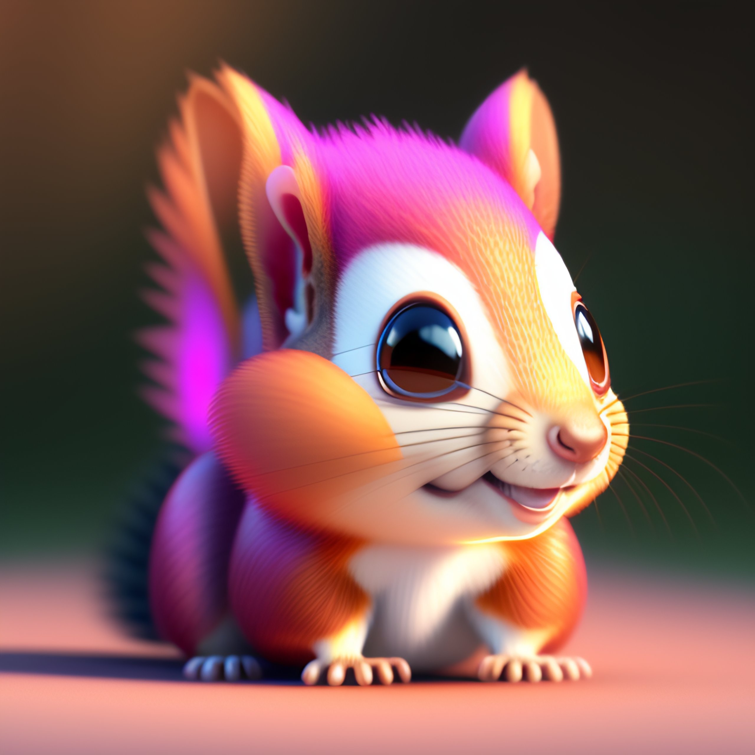 Lexica - Pixar style, super happy smiling cute standing baby squirrel ...