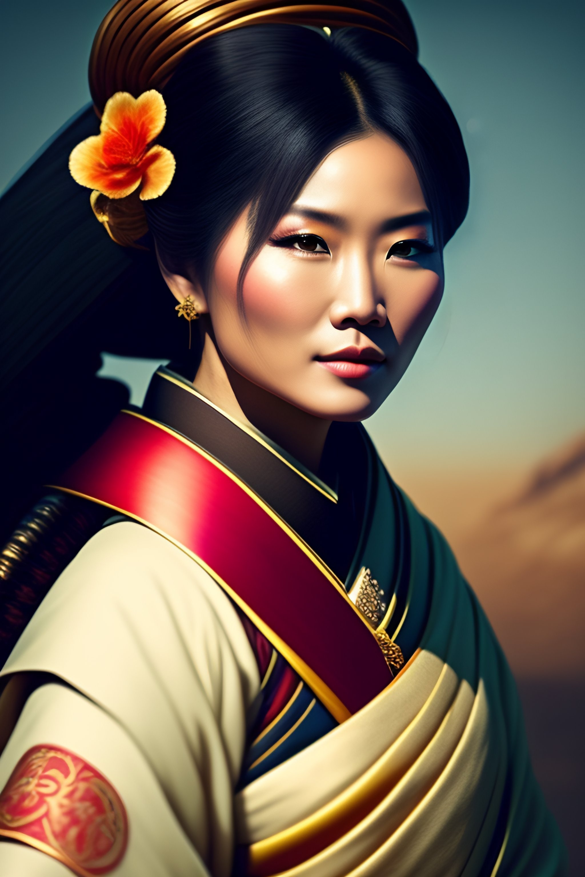Lexica - A beautiful lady samurai