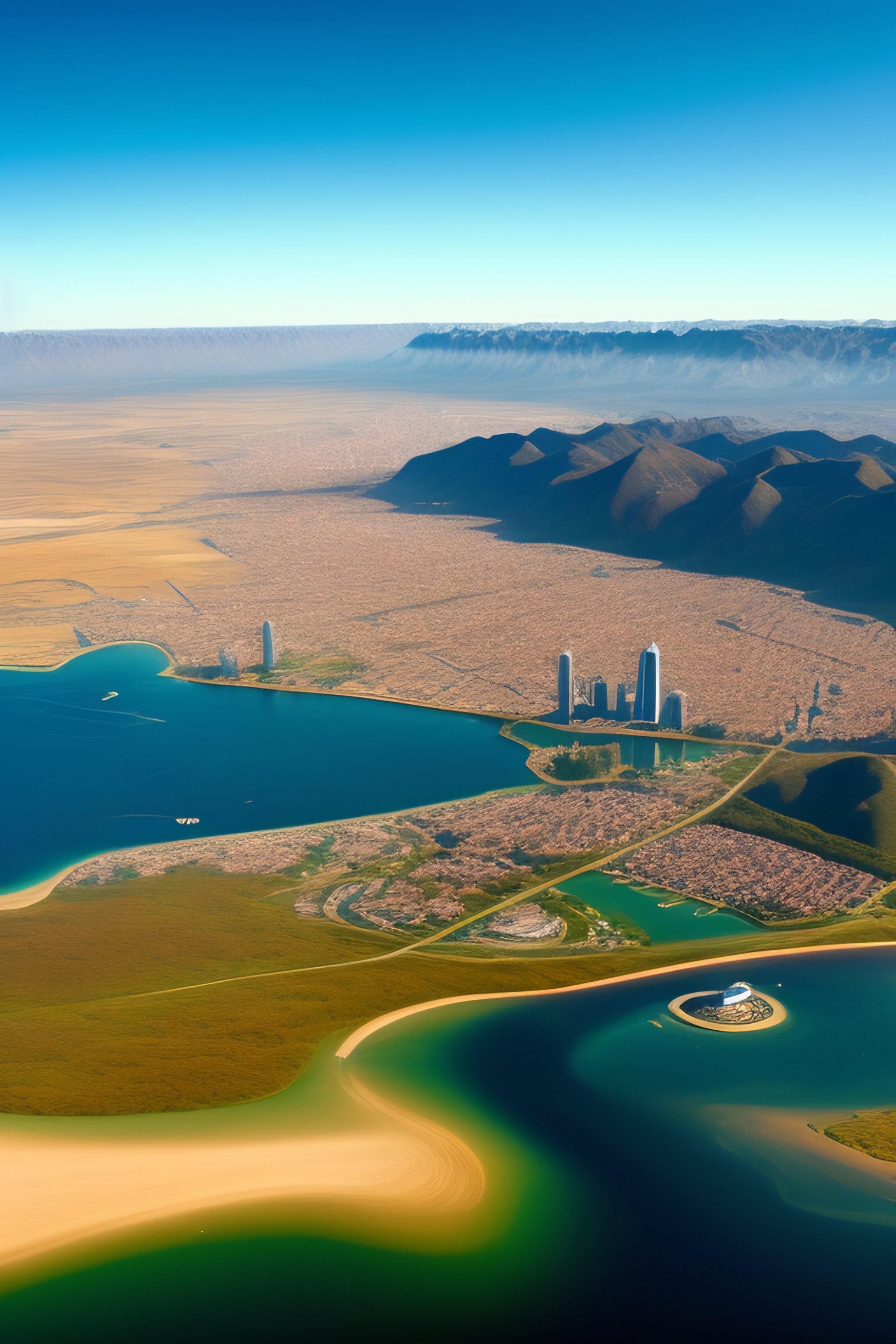 Lexica - Wallpaper city from above