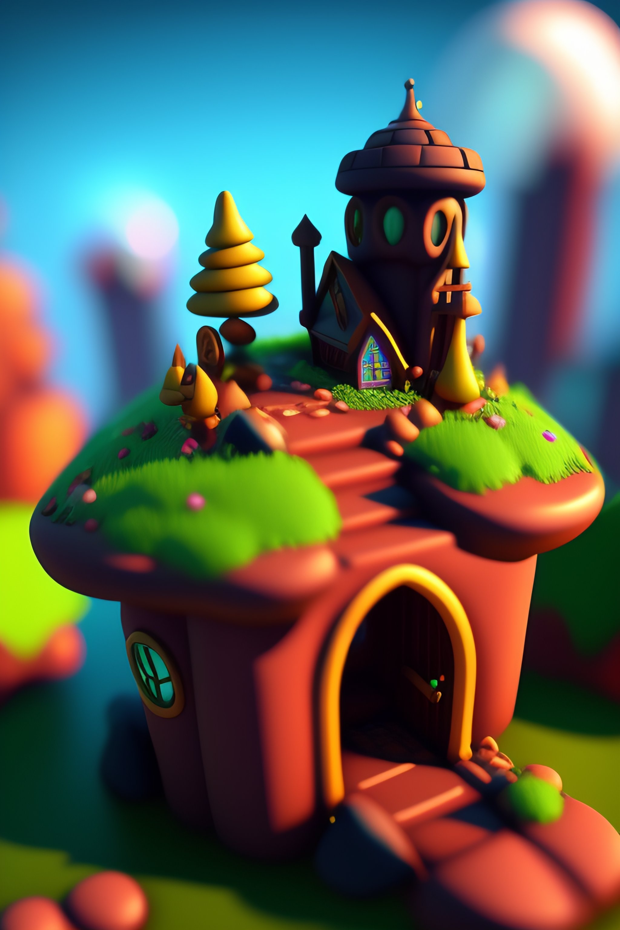 Lexica - 3d stylized little game building