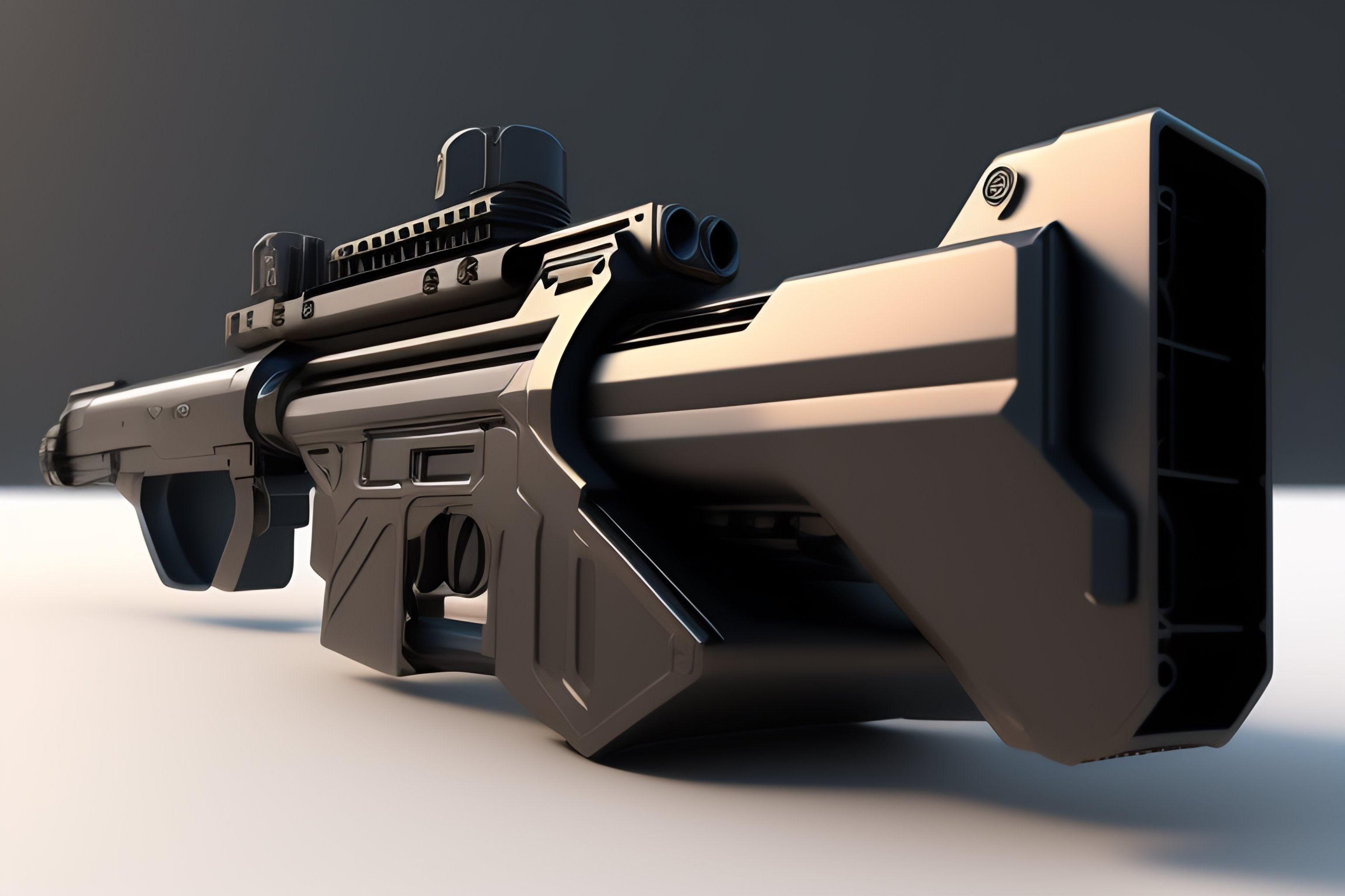 Lexica - A machine gun with a white background, a computer rendering by Micha Klein, trending on ...