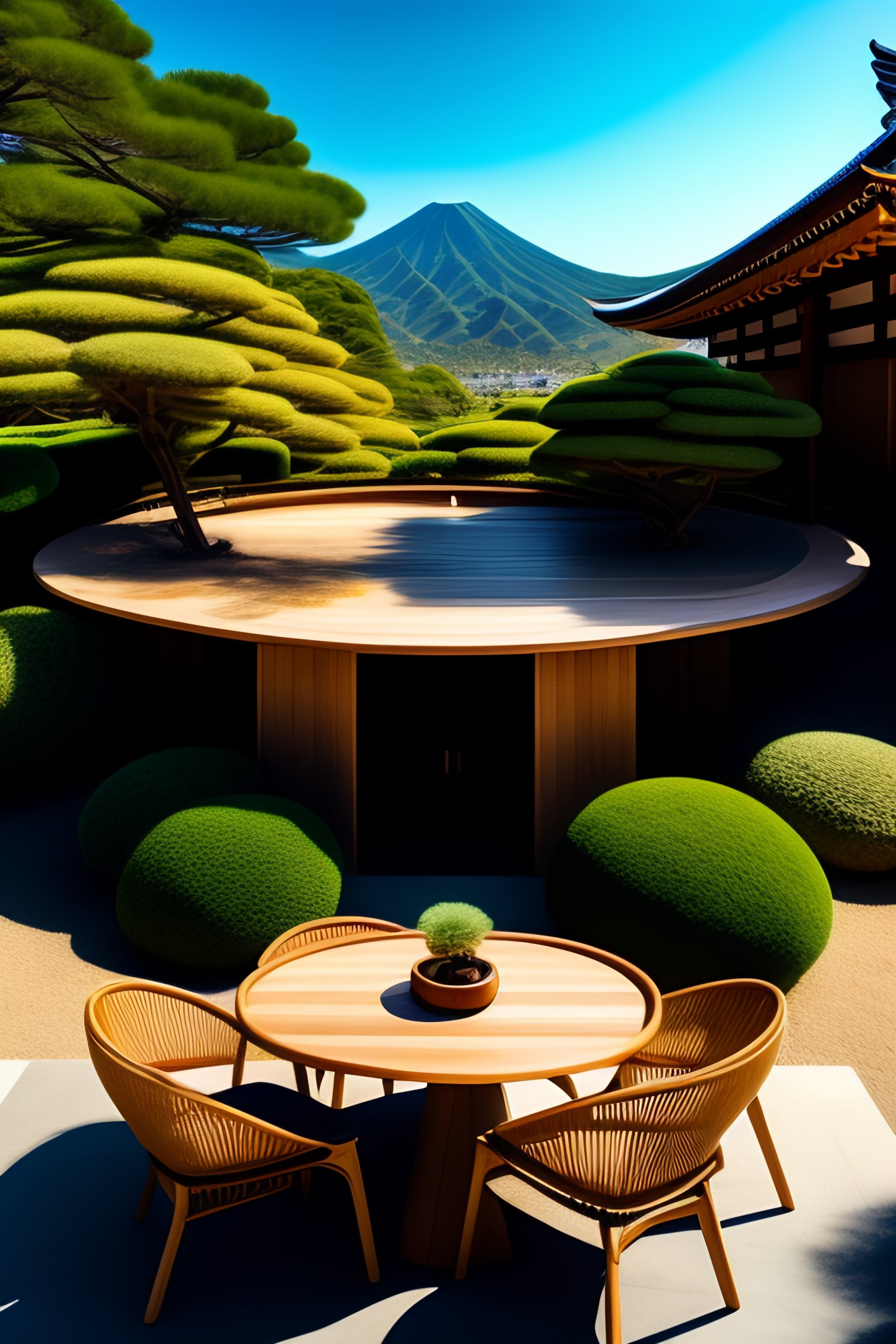 Lexica - Japan, terrace, food, desert, Teahouse plant Eating and ...