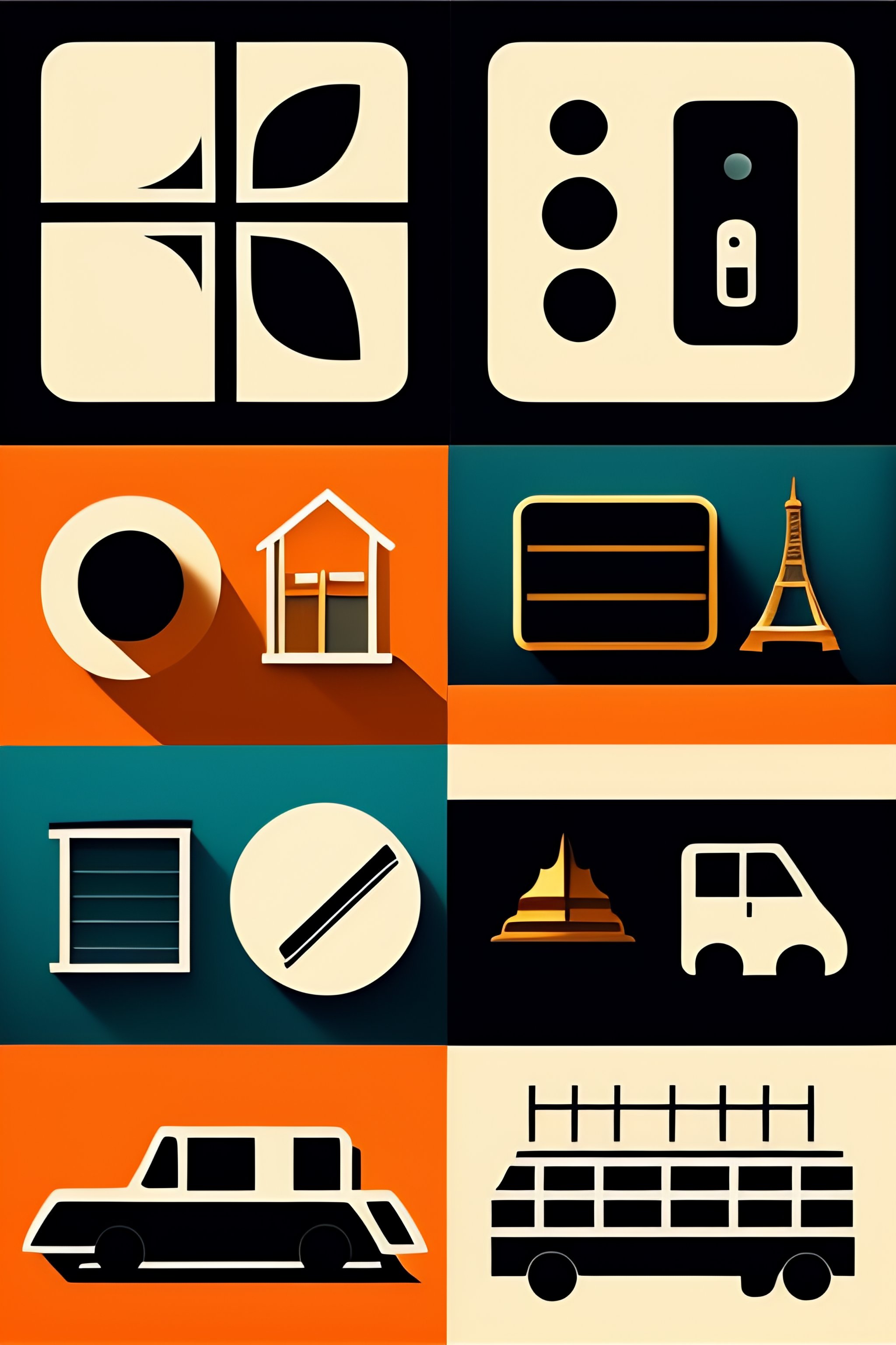 Lexica - A set of icons designed by banksy, clean background