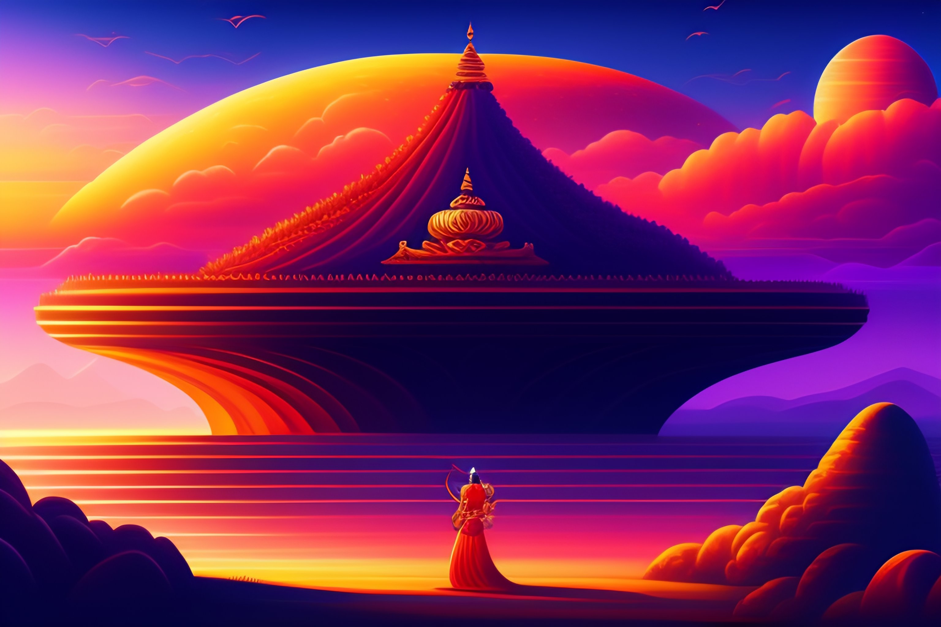 Lexica - Illustration of Ravana kidnapping Sita on pushpak viman in an ...