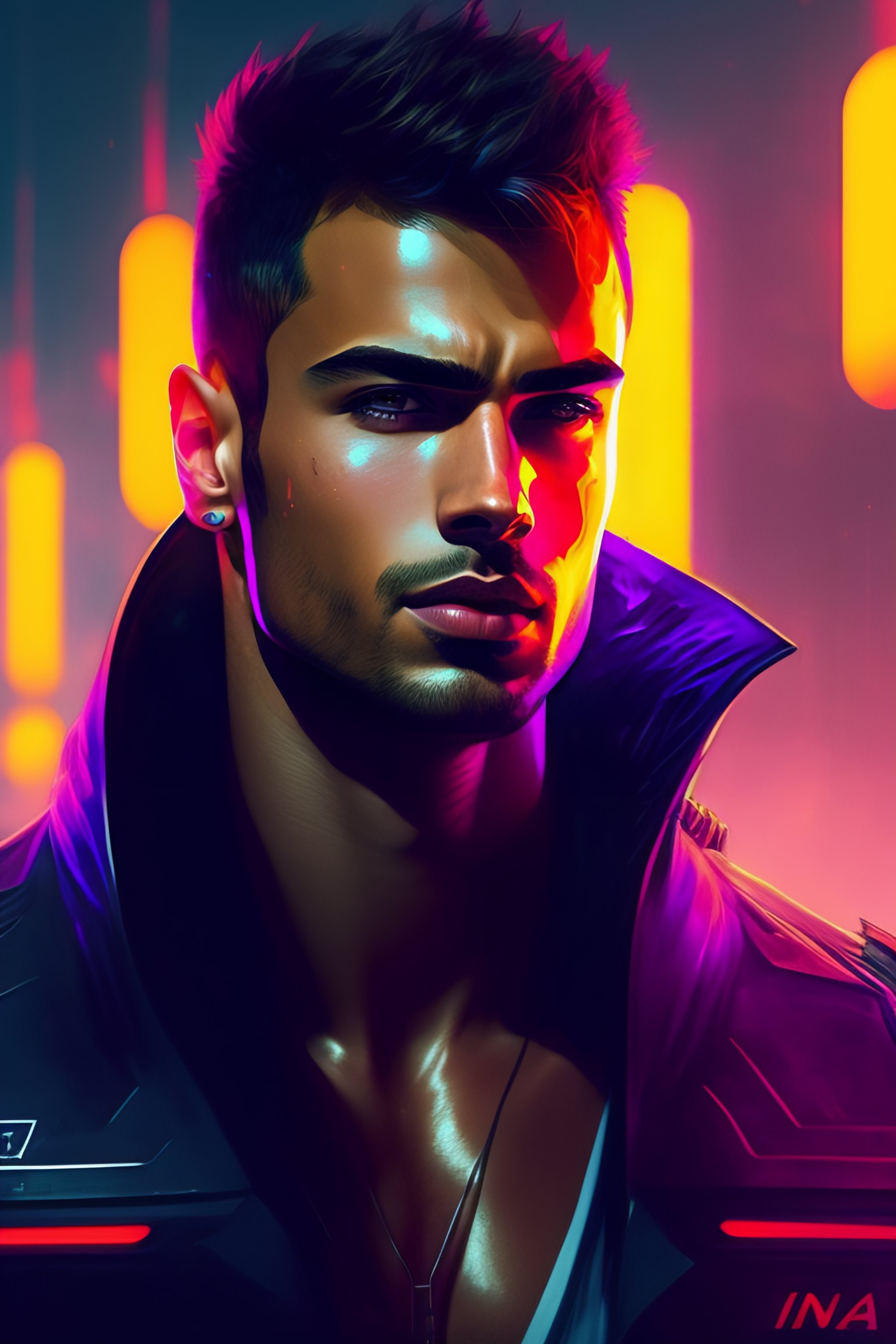 Lexica - Theo james as cyclops and ana de armas, cyberpunk futuristic ...