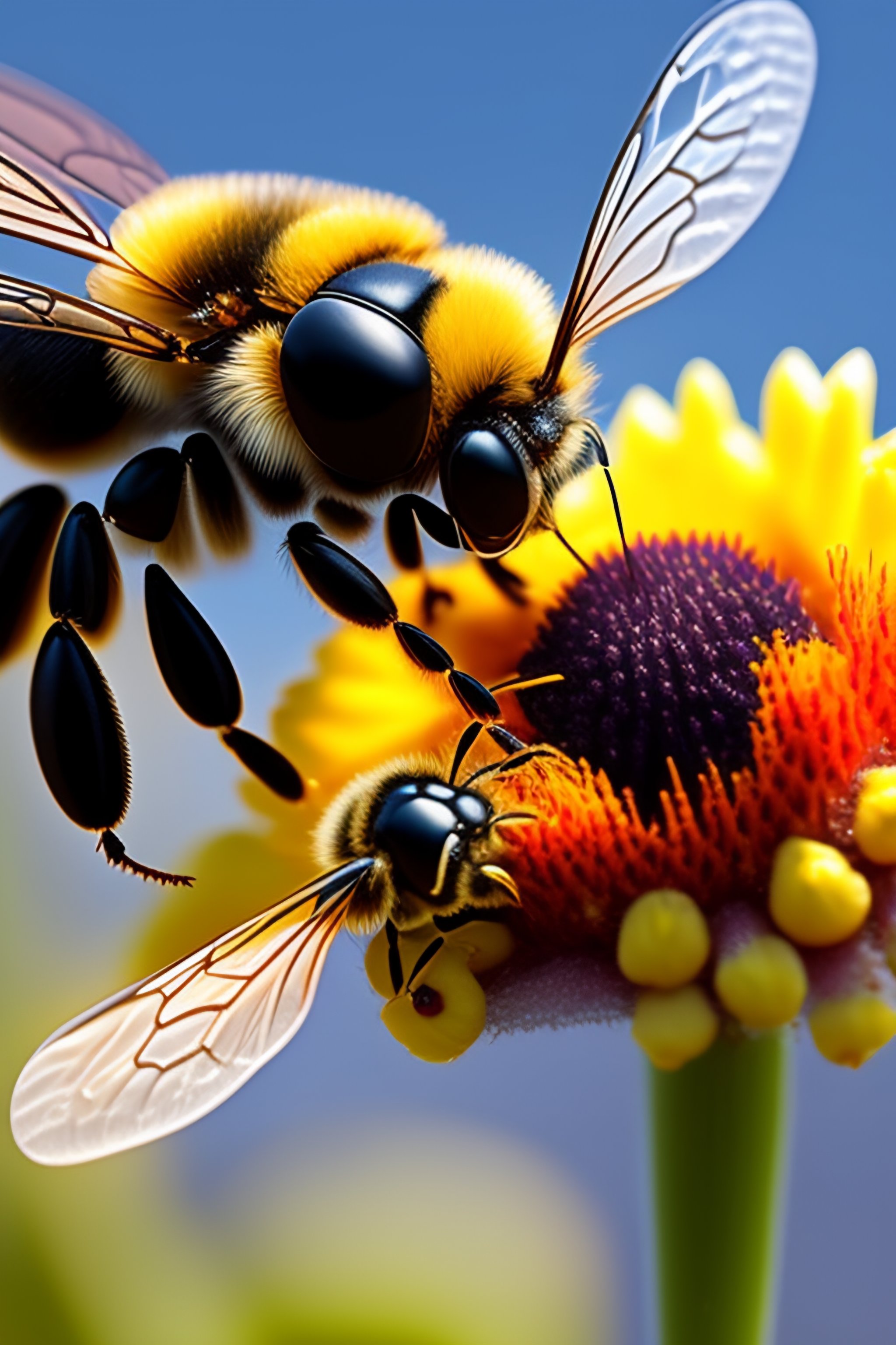 Lexica - A batterfly kisses a bee