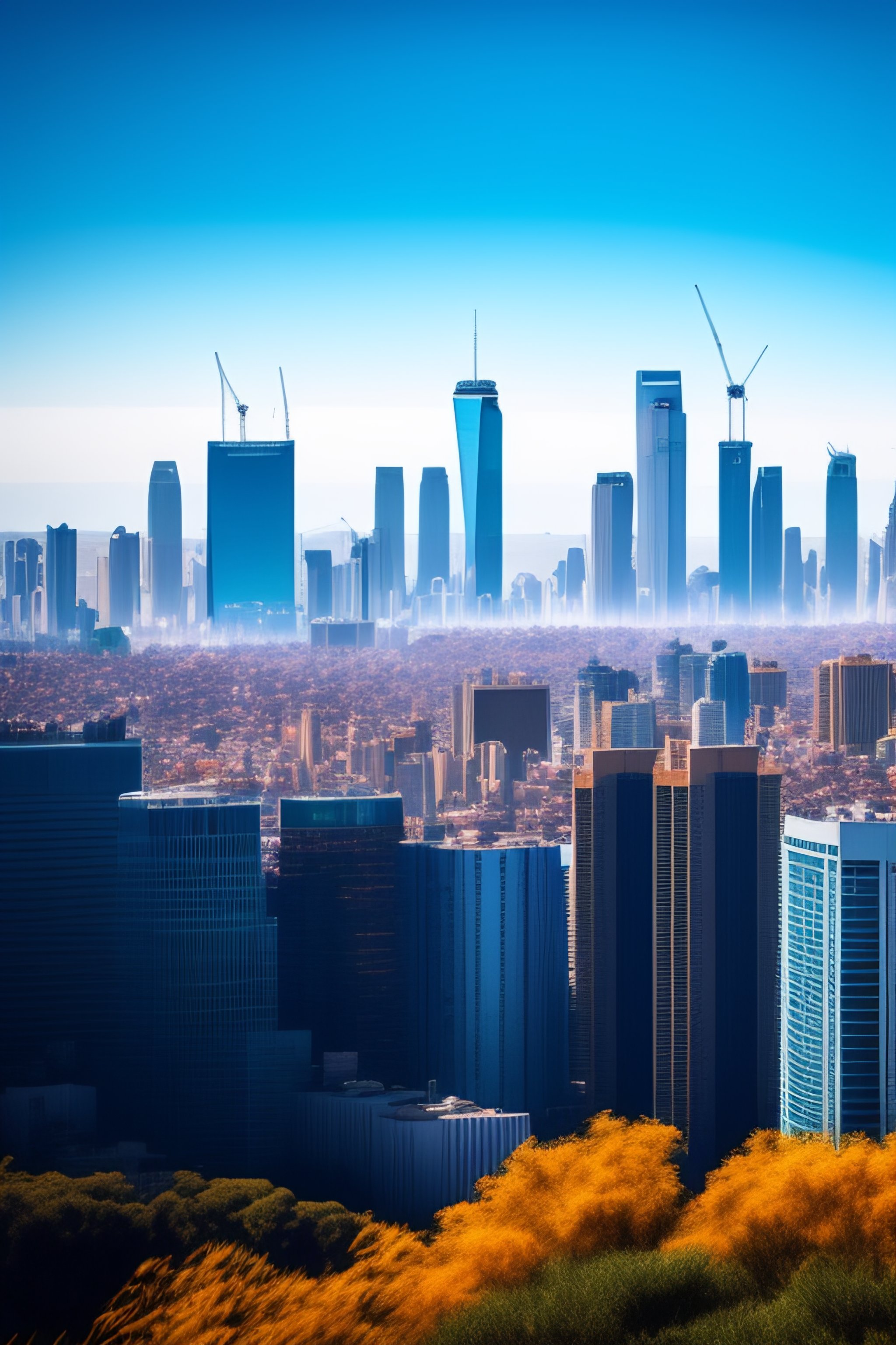 Lexica - City horizon blue sky