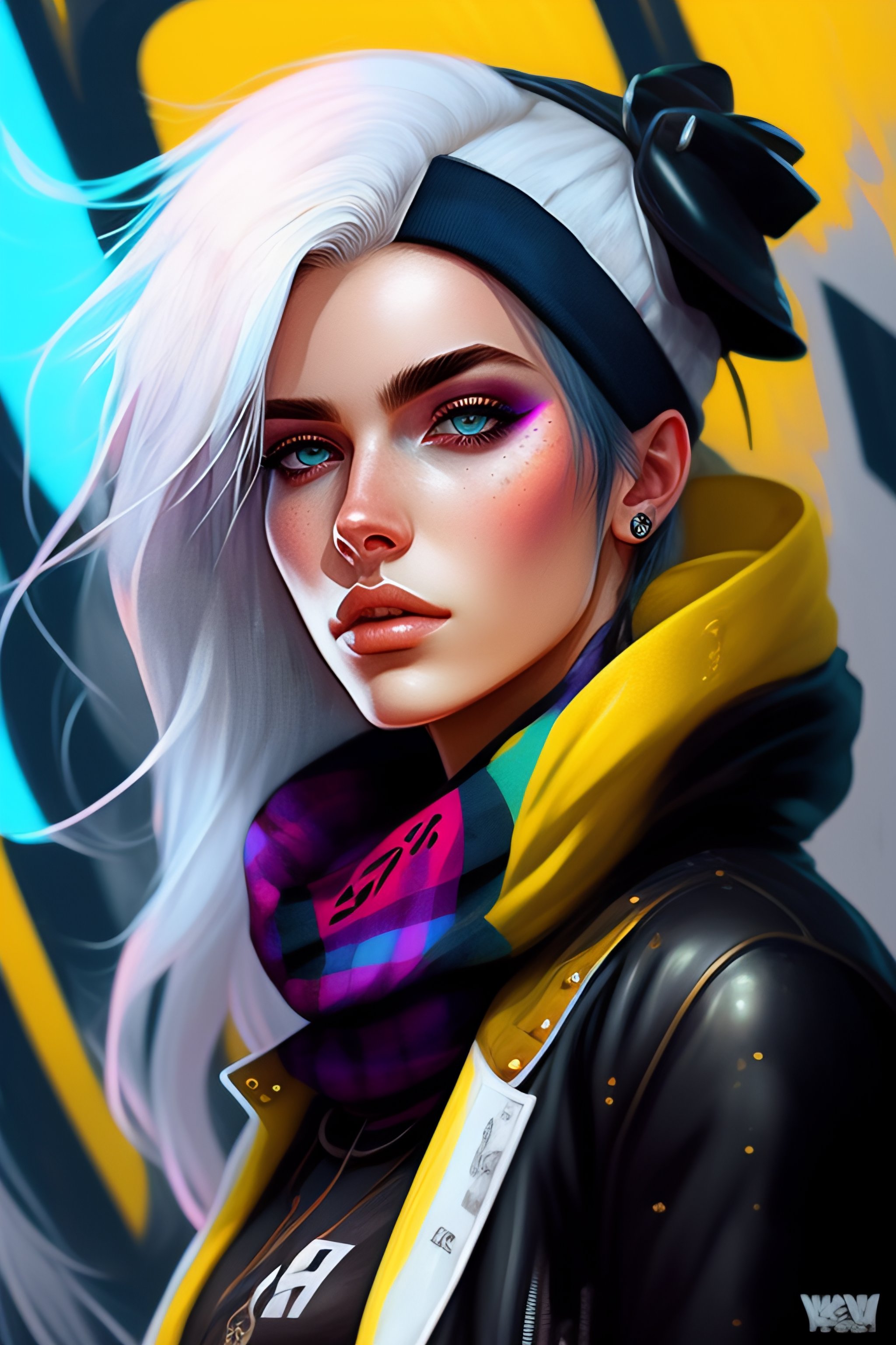 Lexica - Highly detailed portrait of a sewer emo punk woman student ...