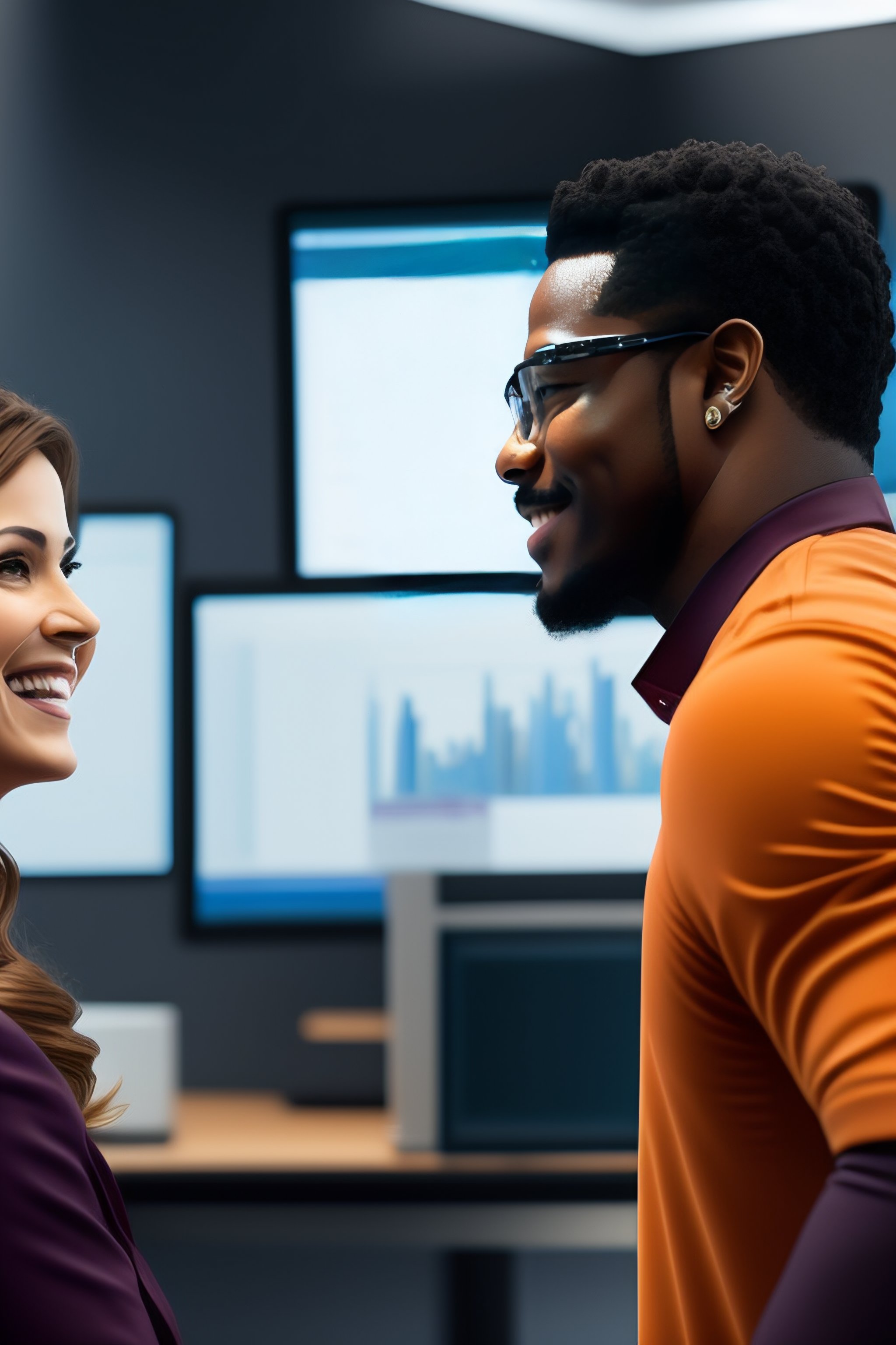 Lexica - Photo realistic tech employees high five each other