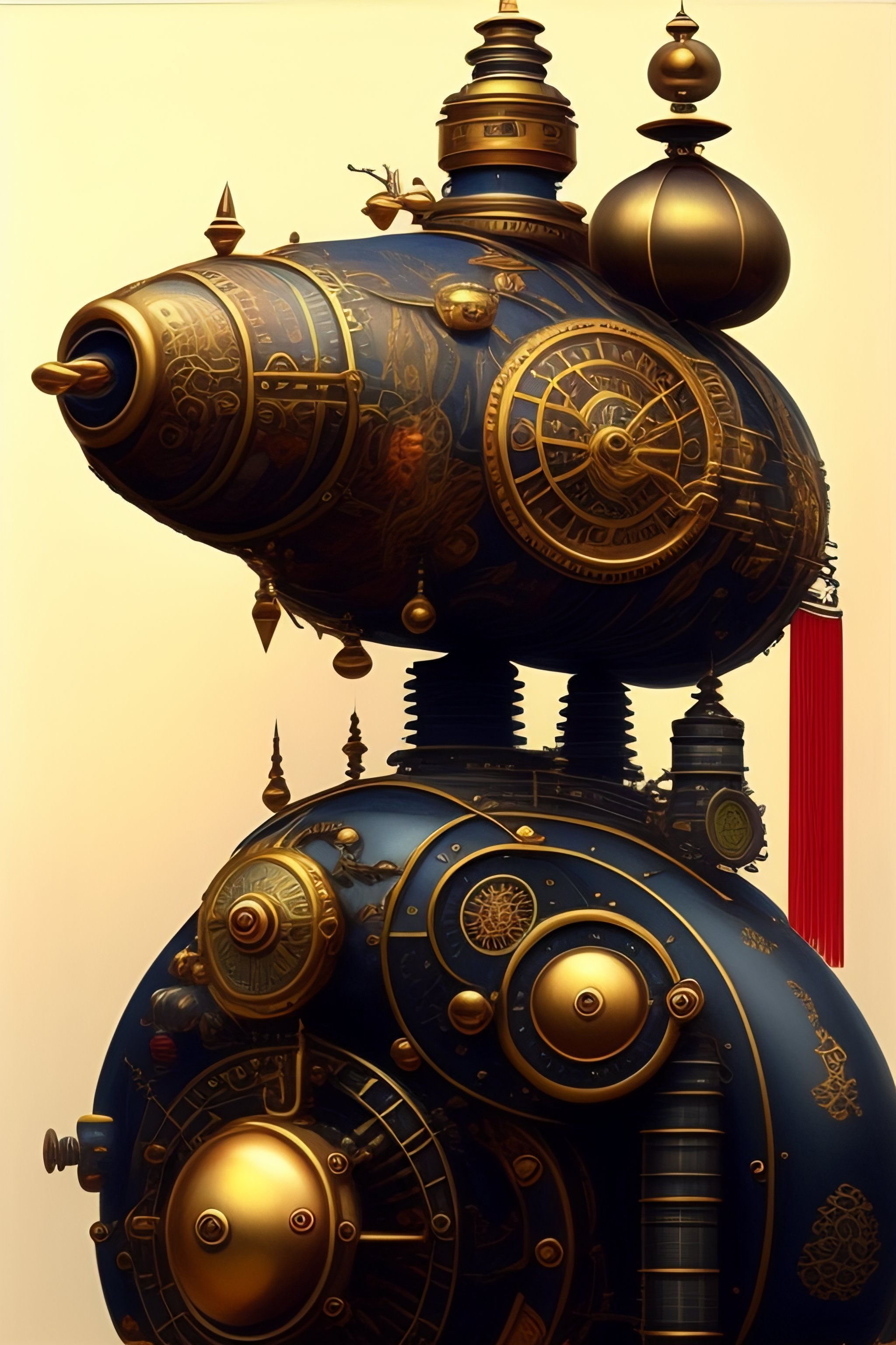 Lexica - Japanese painting of a small steampunk mechanical creature