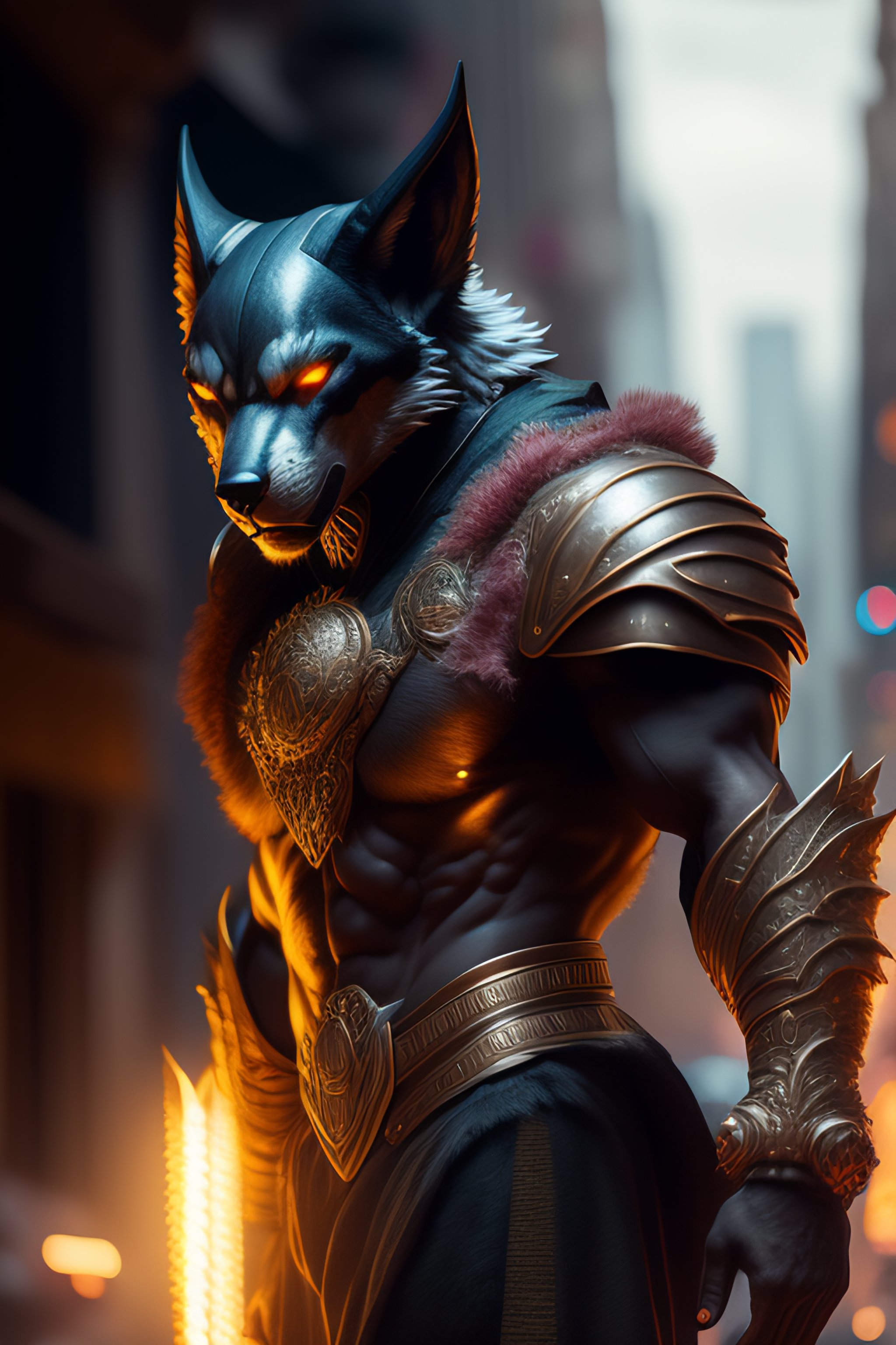 Lexica - A Werewolf walking through the streets of Rio de Janeiro full ...