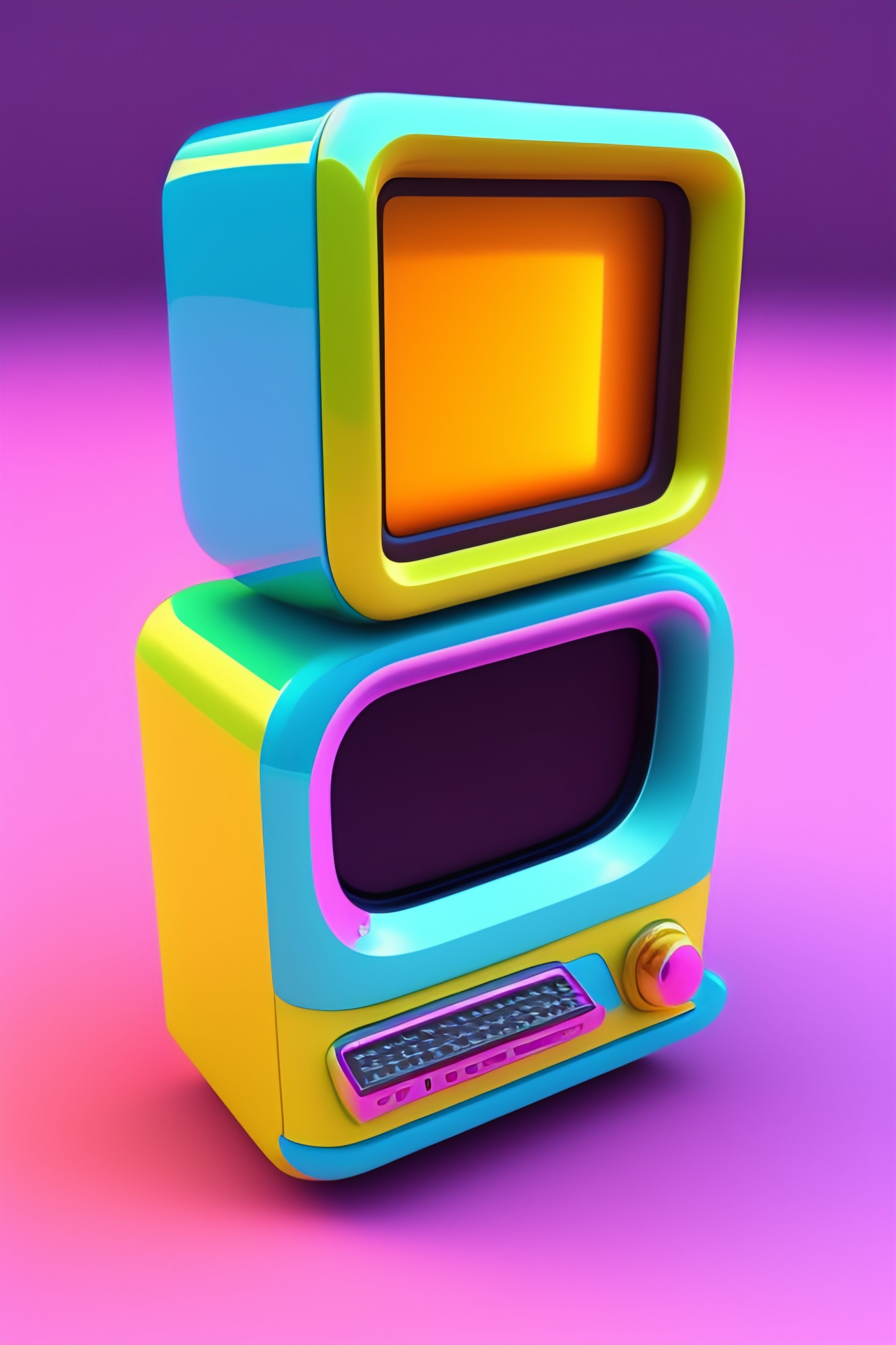Lexica - 3D retro tiny cute Macintosh screen render. Minimal. Very cute ...