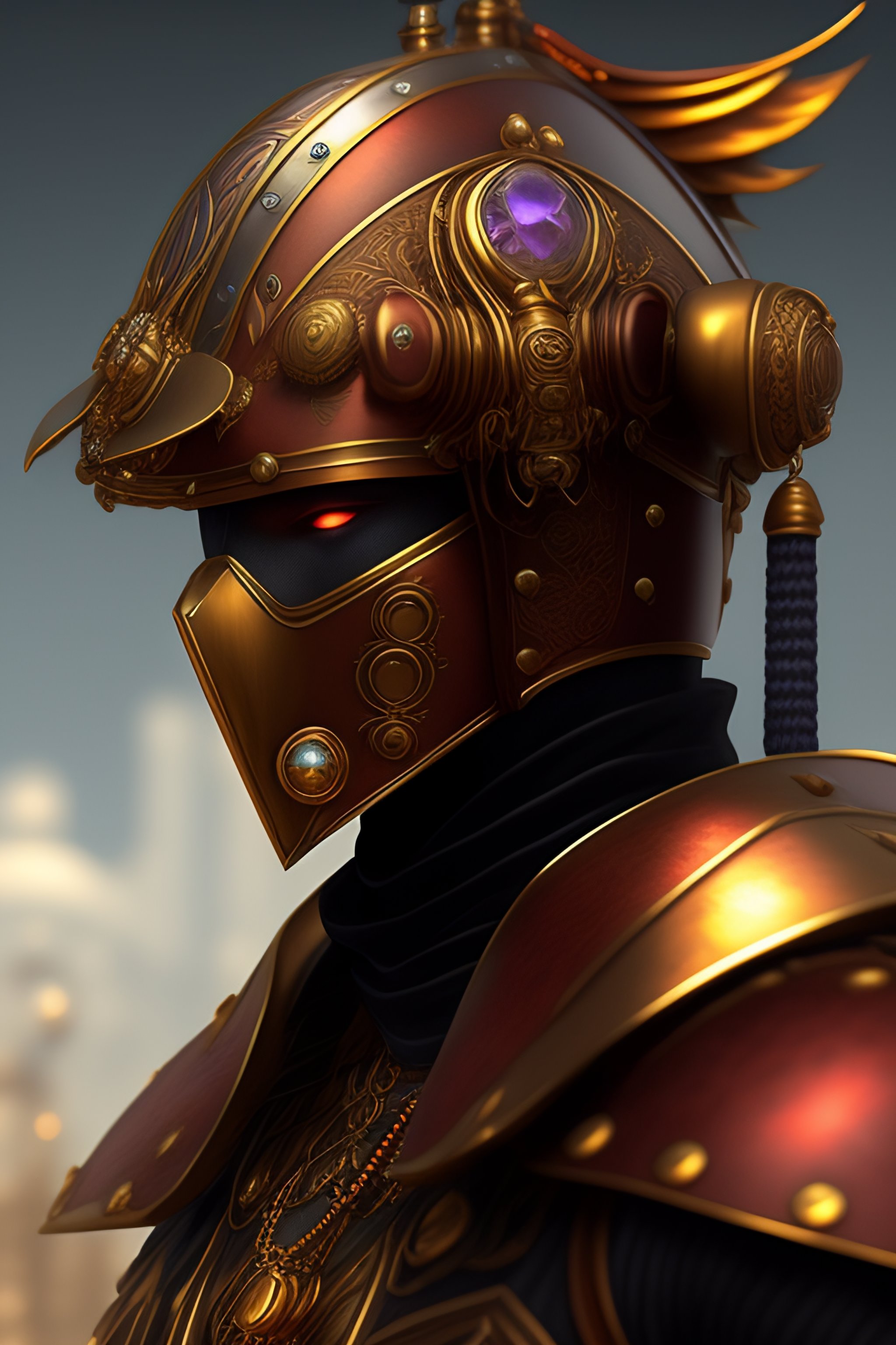 Lexica - Steampunk helmet fantasy art mask robot ninja stylized digital ...