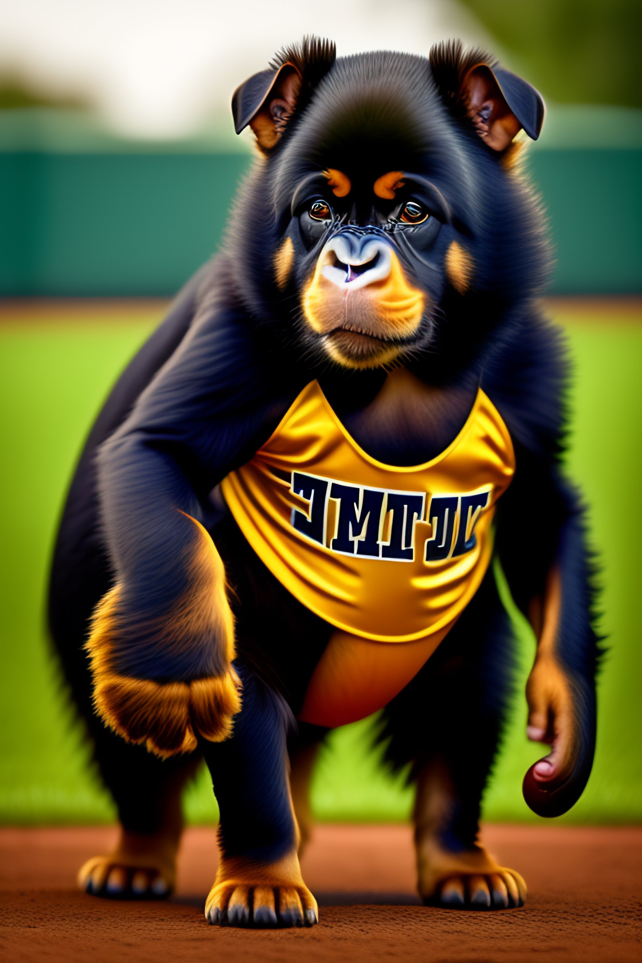 Lexica - A mascot of an antropomorphic rottweiler baseball team , by ...