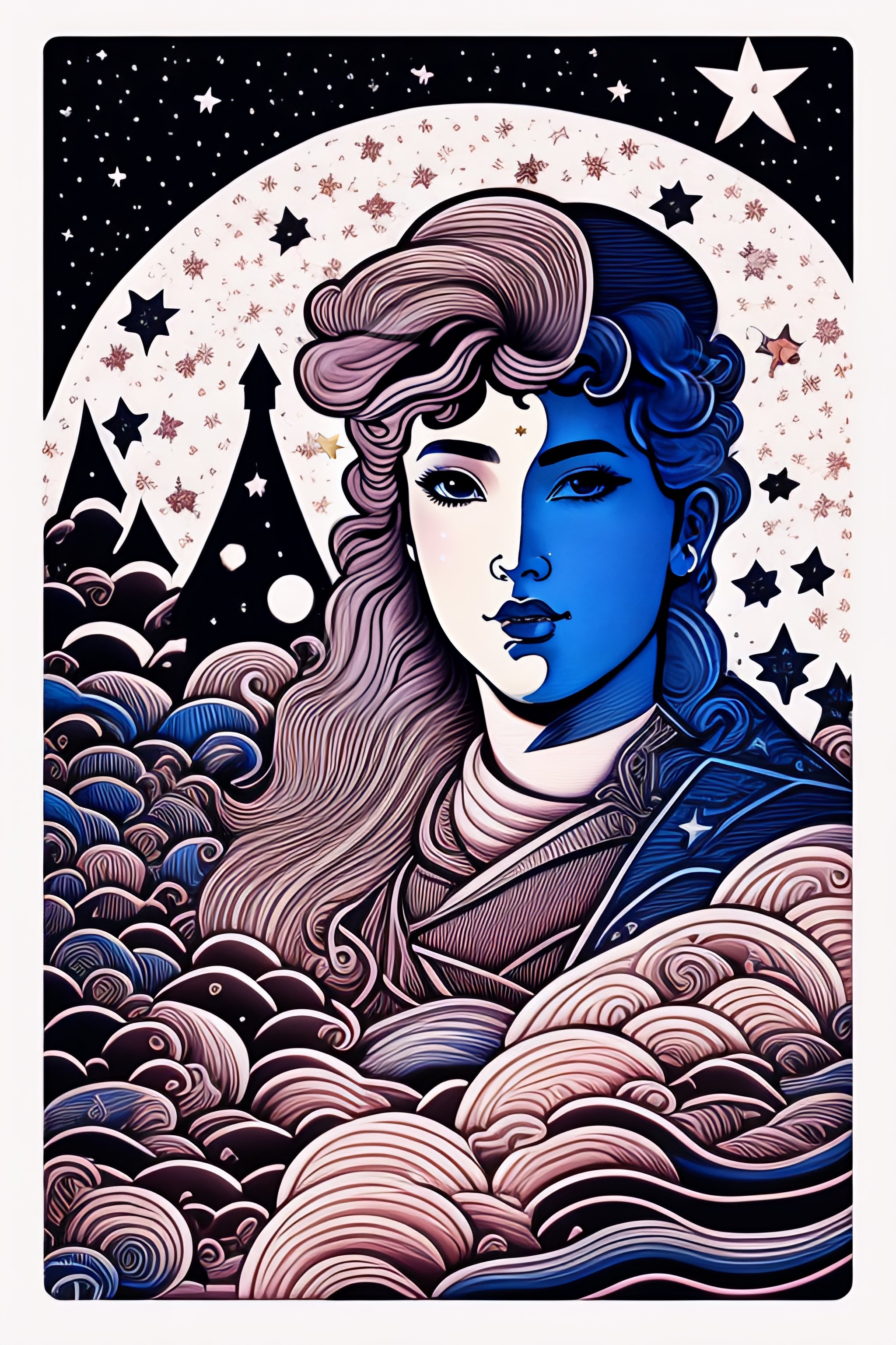 Lexica - Highly detailed line color drawing of sailor man digital art ...