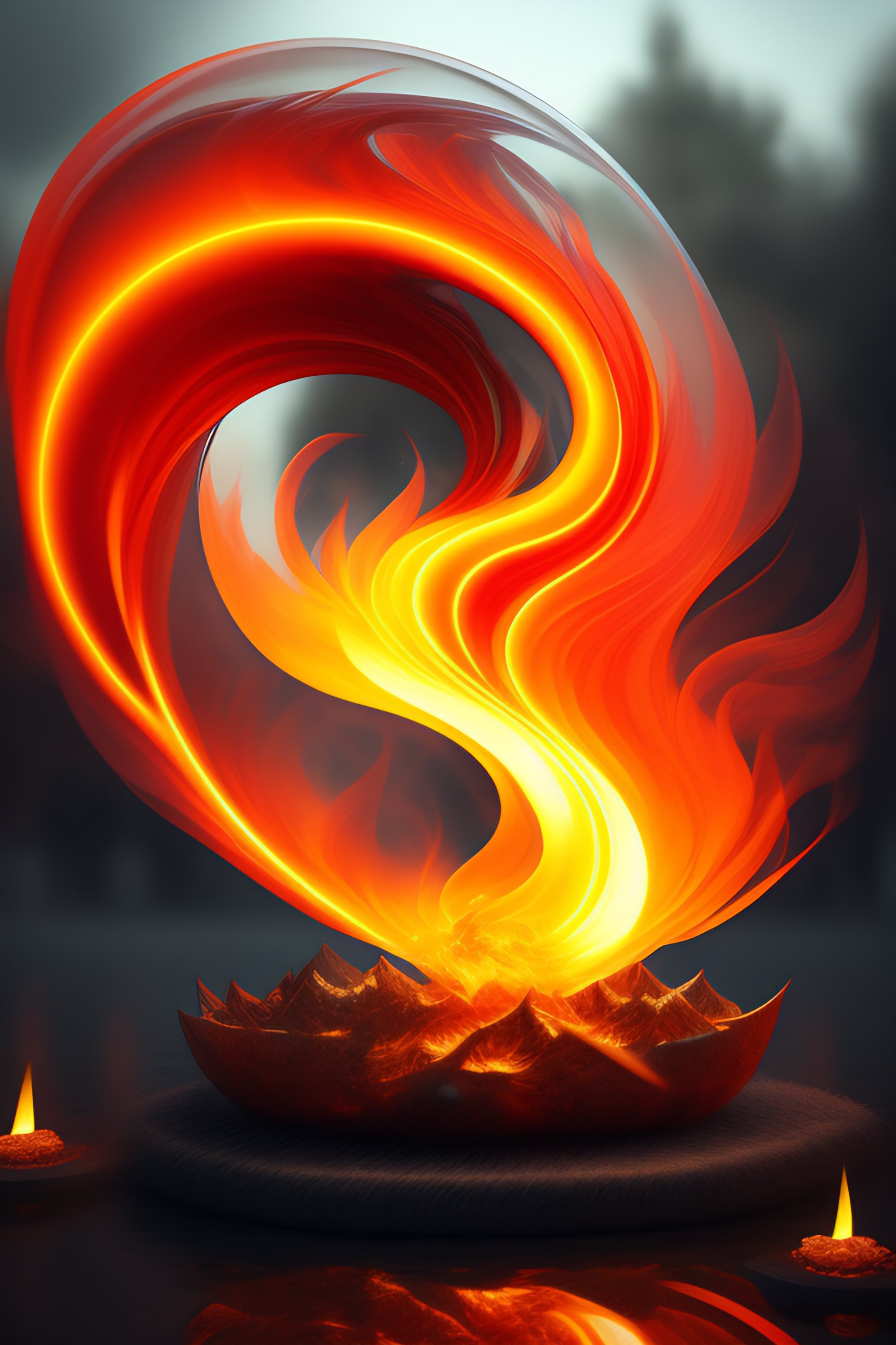 Lexica - A digital art of fire fênix